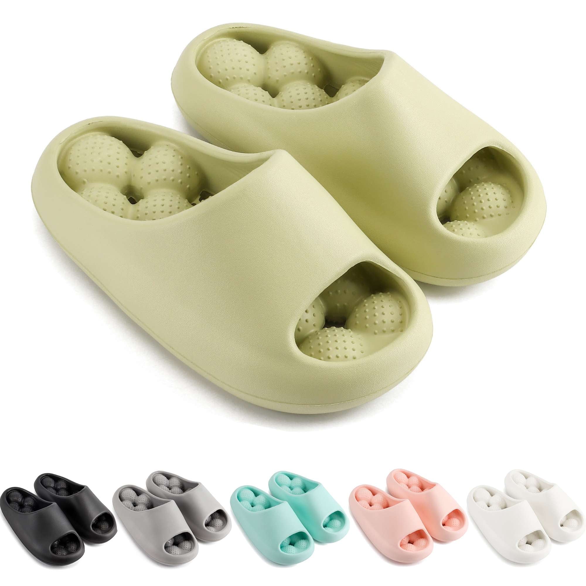 Gustave Non Slip House Slippers Shower Shoes for Women Men, Open Toe ...
