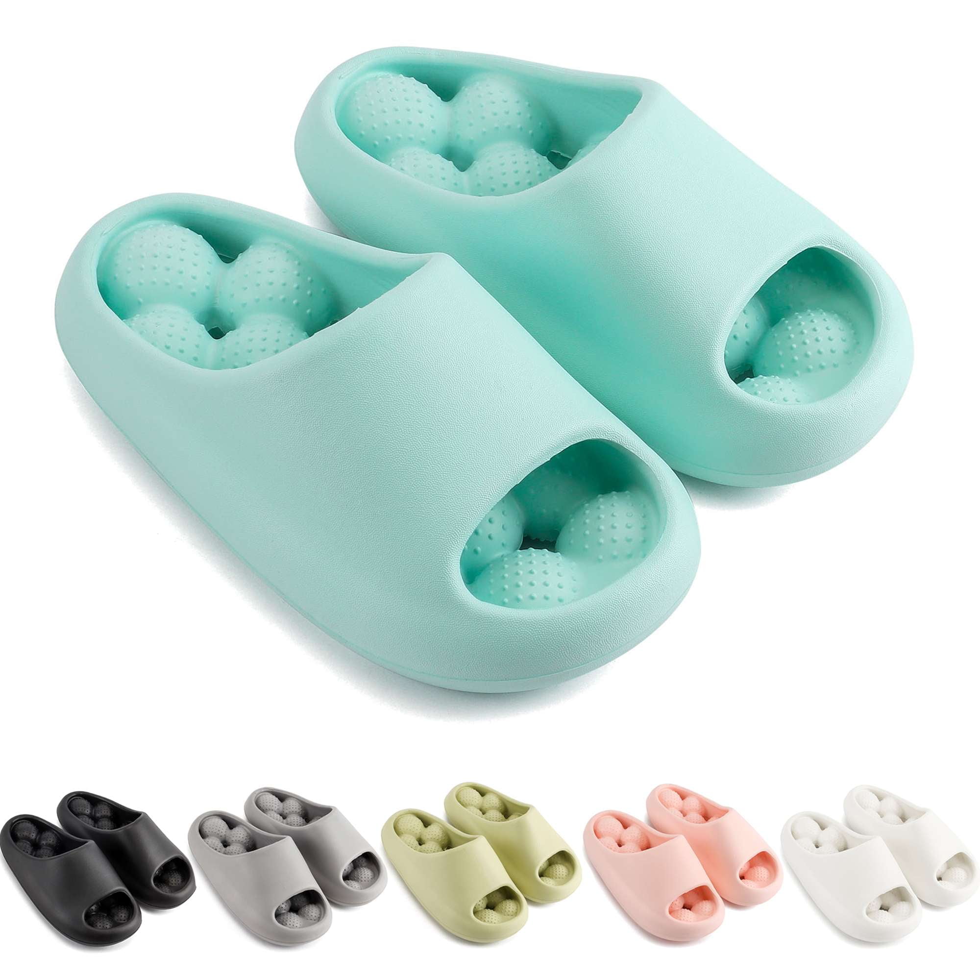 Gustave Non Slip House Slippers Shower Shoes for Women Men, Open Toe ...