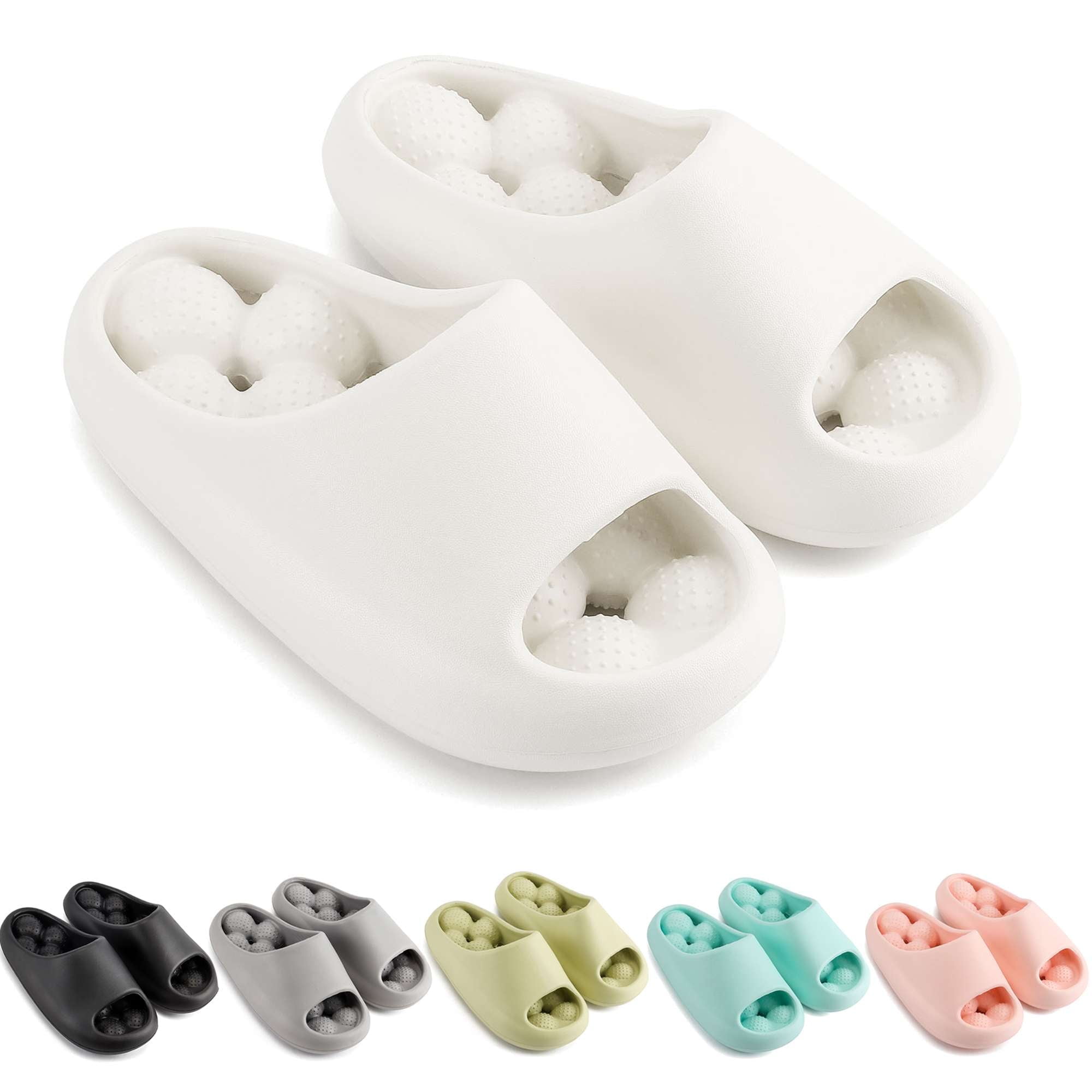 Gustave Non Slip House Slippers Shower Shoes for Women Men, Open Toe ...