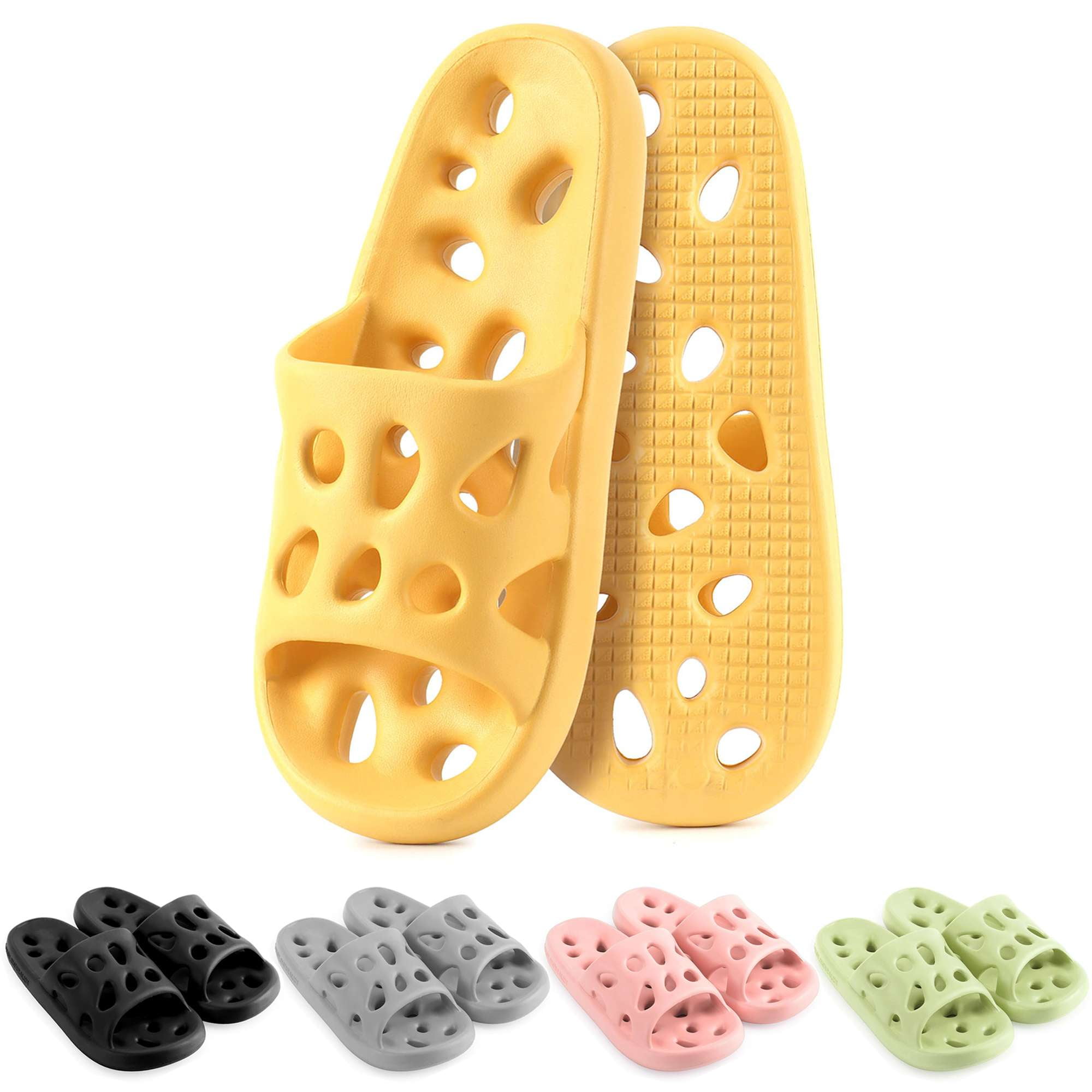 Gustave Non Slip Shower Slippers for Men Women, Quick Drying Bathroom ...