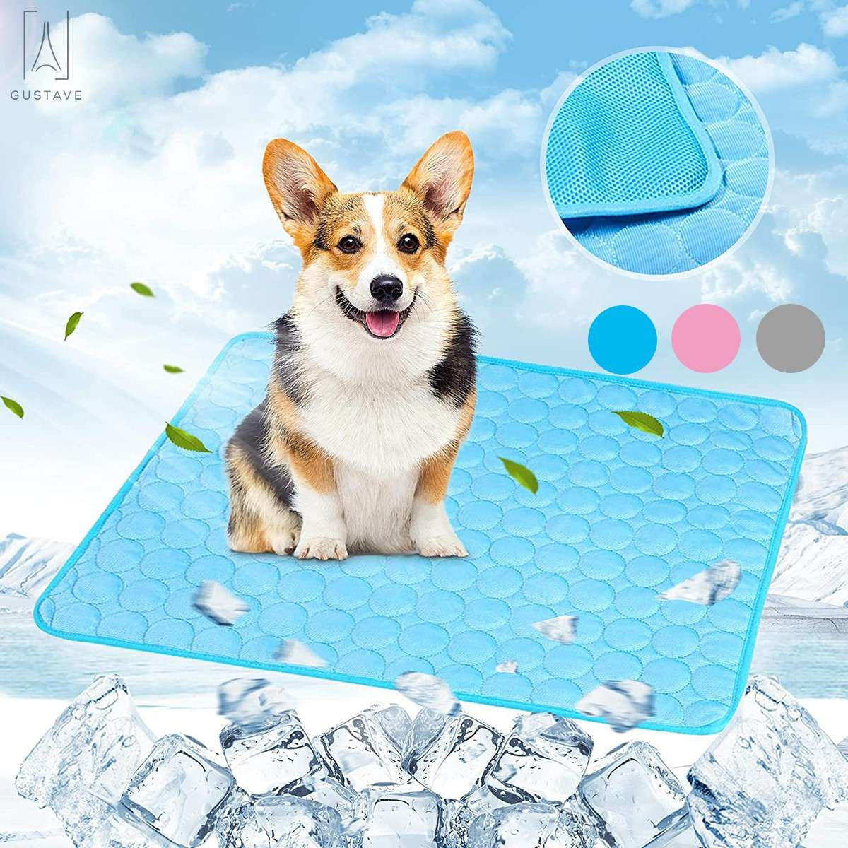 Gustave Pet Cooling Mat for Kennel Sofa Car Seats Dog Cat Bed Mattress ...