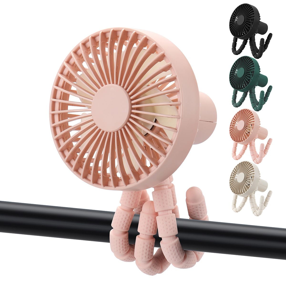 Gustave Portable Stroller Fan Battery Powered Fan Flexible Tripod Clip ...