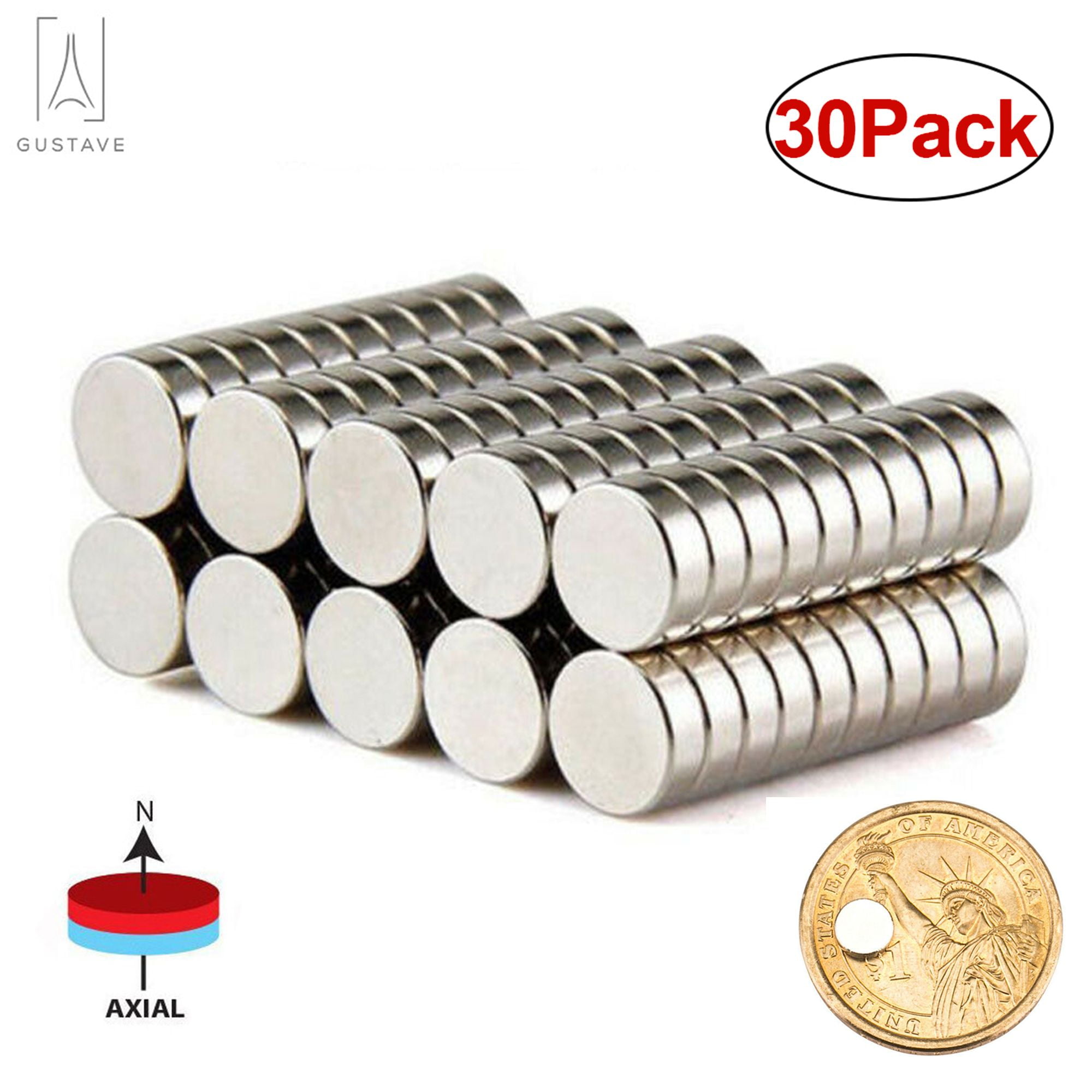 Gustave Powerful Neodymium Disc Magnets Multi-Use Small Round Rare ...