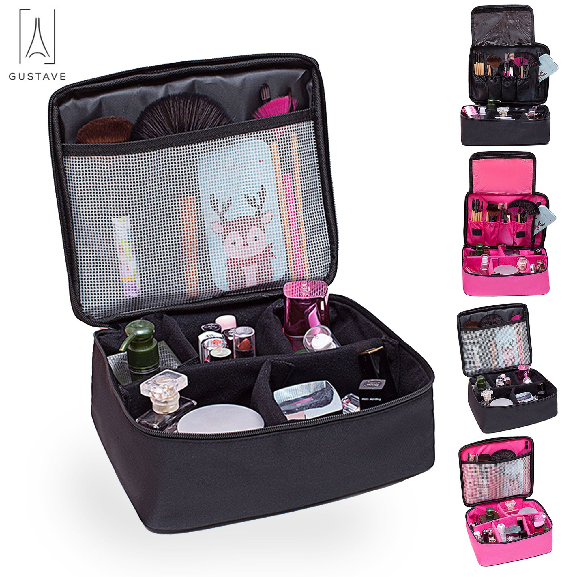 Gustave Professional Portable Waterproof Large Makeup Bag Cosmetic Case ...