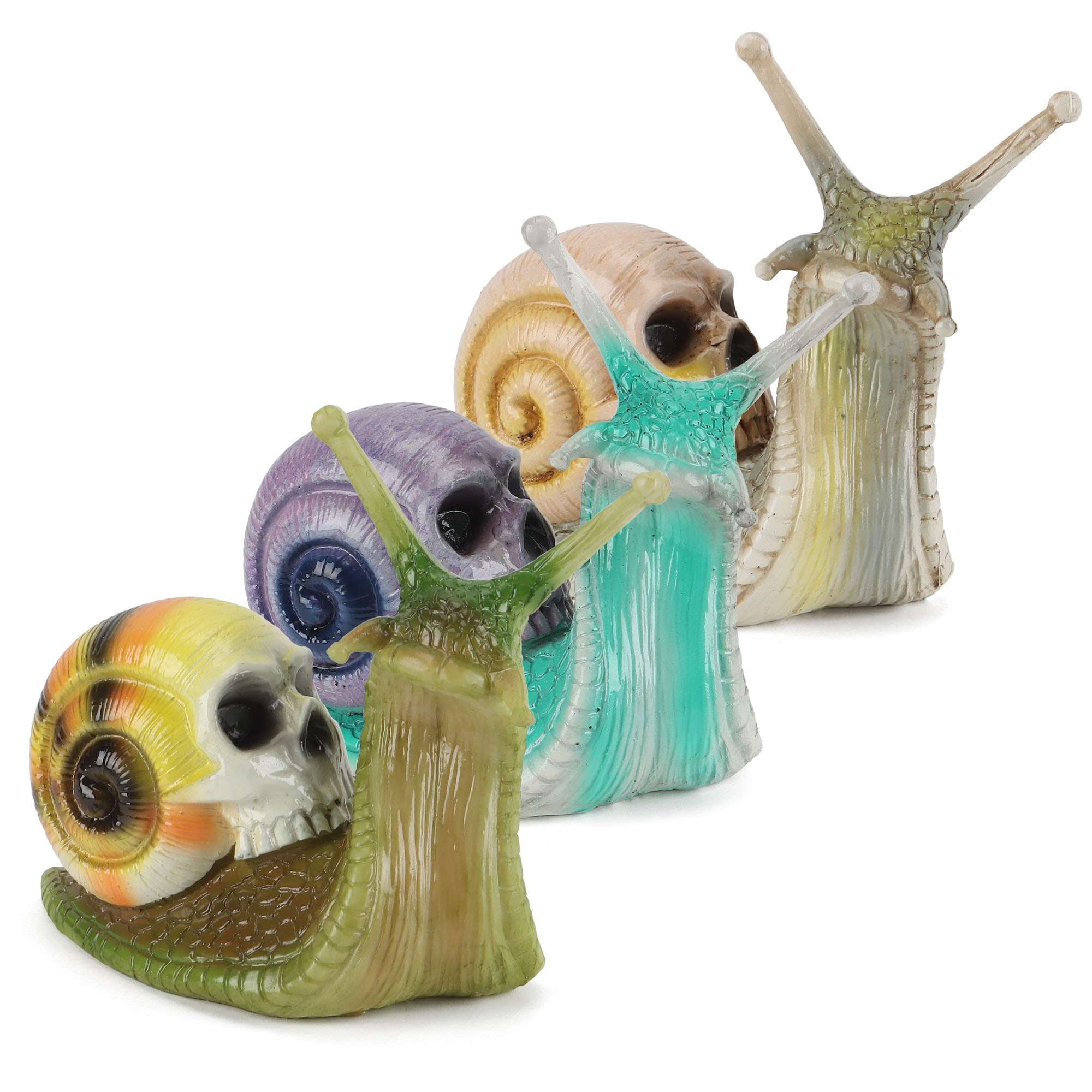 Gustave Resin Skull Snail Garden Statue Miniature Animal Figurine Sculpture Art Ornaments for ...