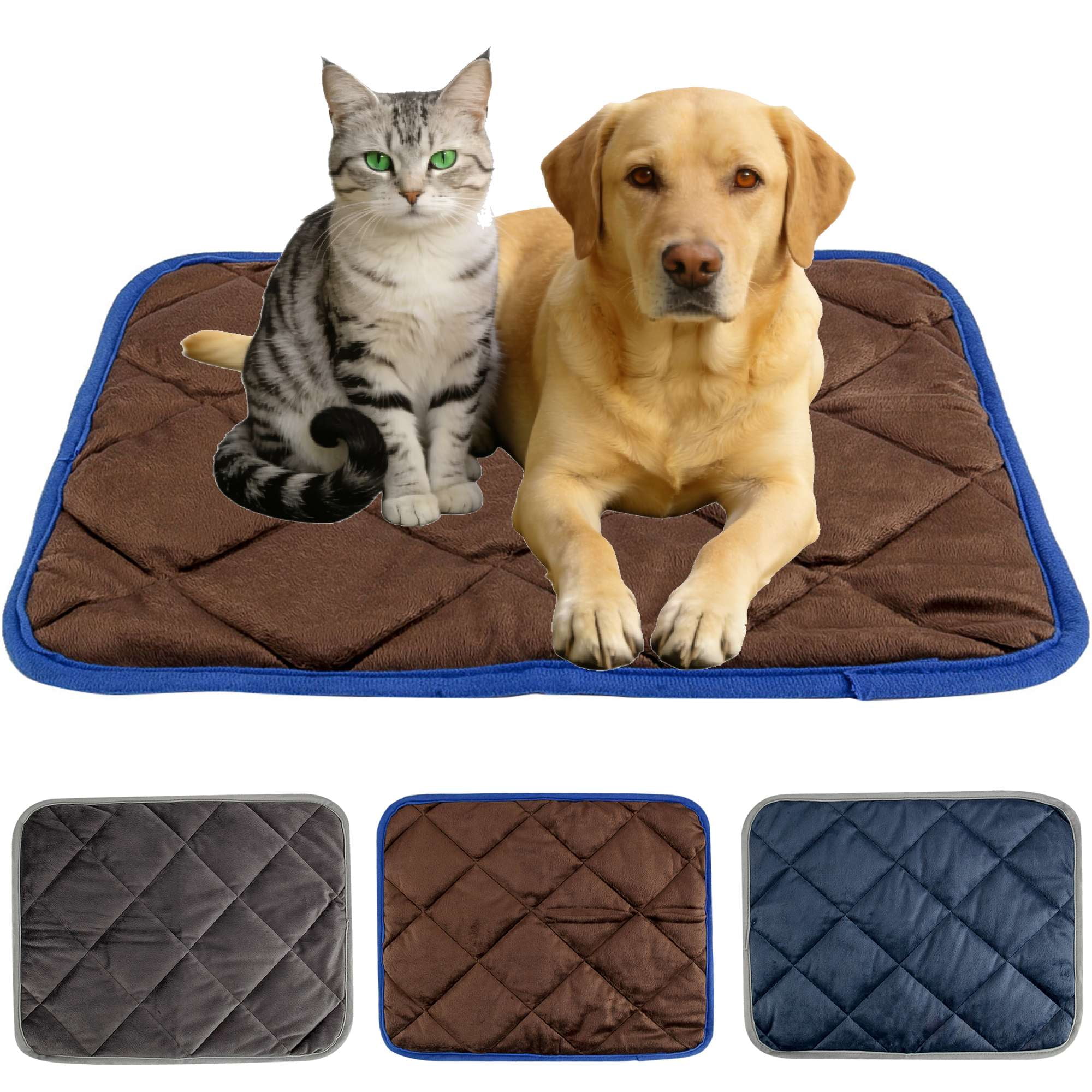 Gustave Self Warming Pet Mat Quilted Self Heating Dog Cat Bed Pad Non ...