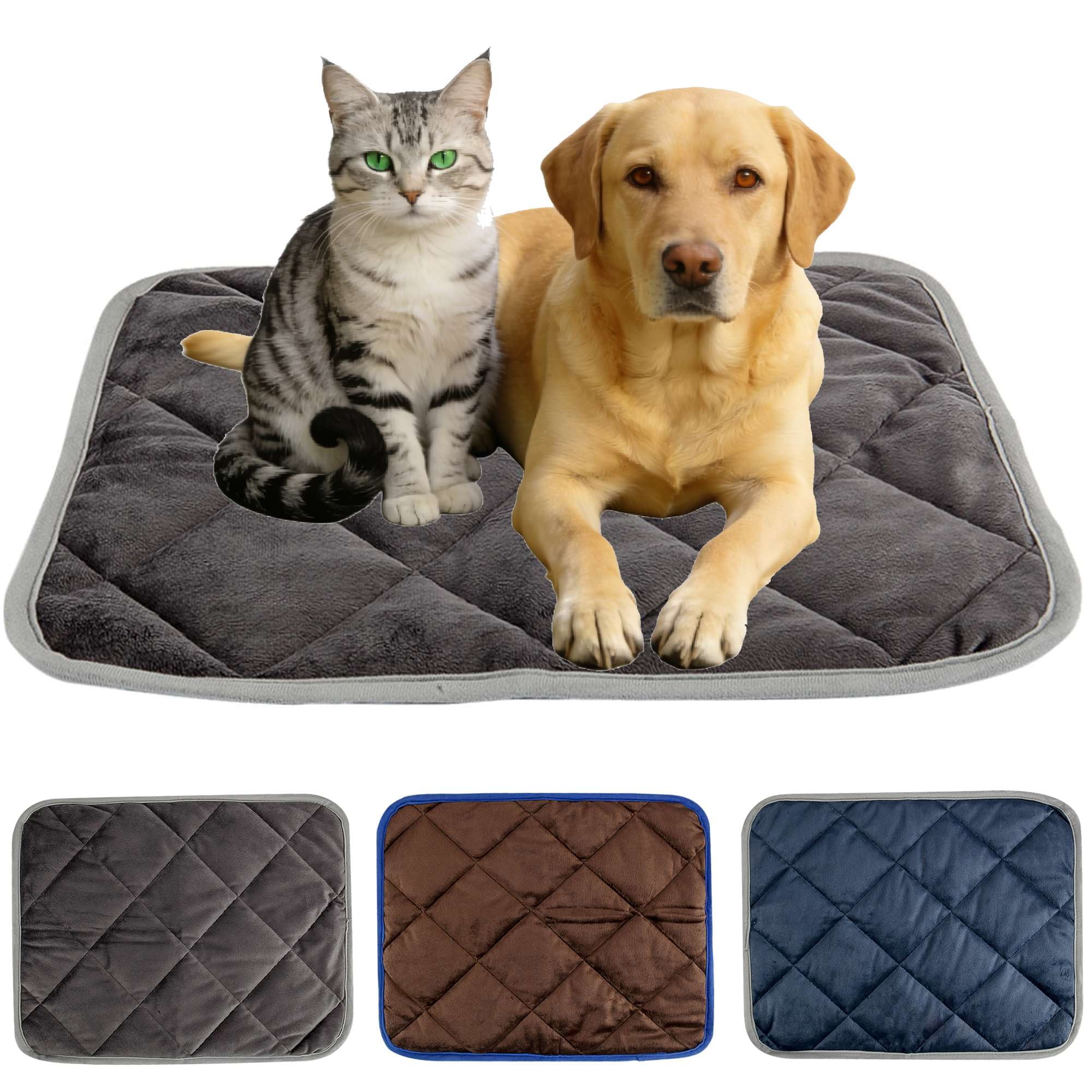 Gustave Self Warming Pet Mat Quilted Self Heating Dog Cat Bed Pad Non ...
