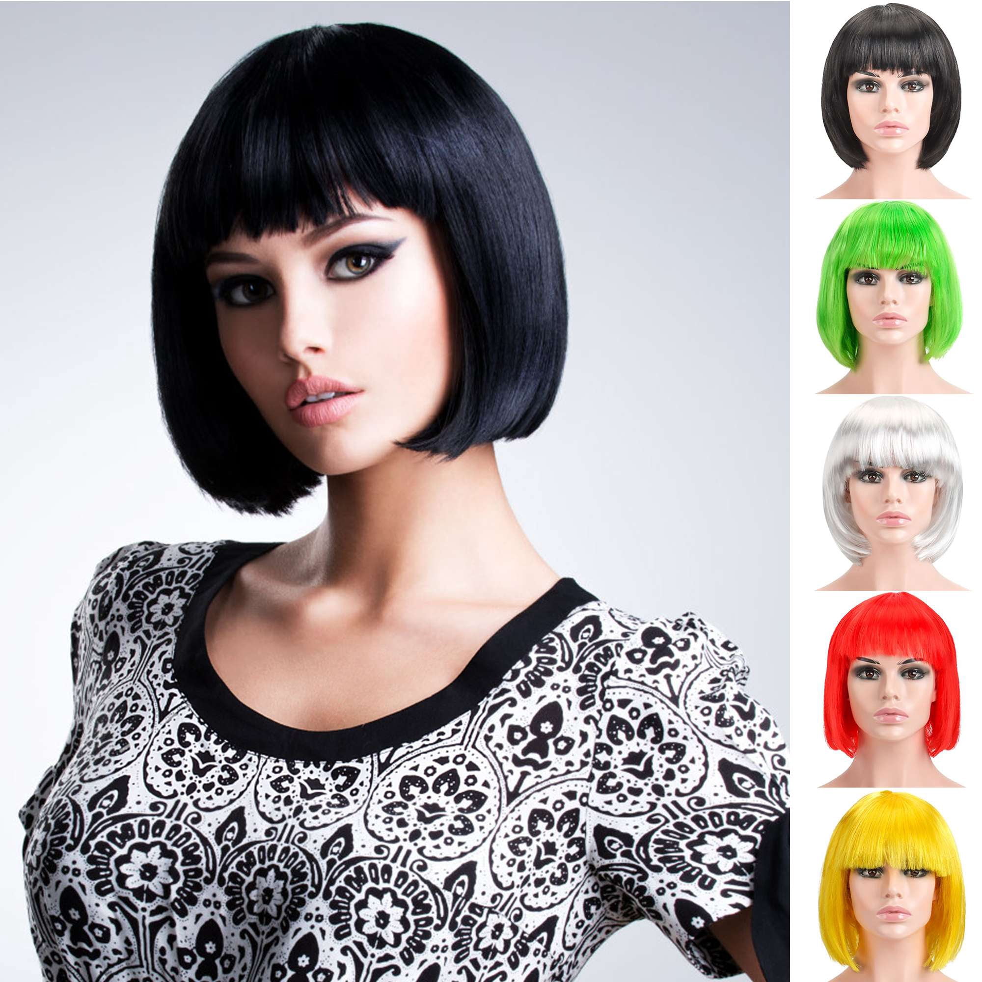 Gustave Short Straight Bob Wig with Bangs, 12 Inch Costume Cosplay Wigs ...
