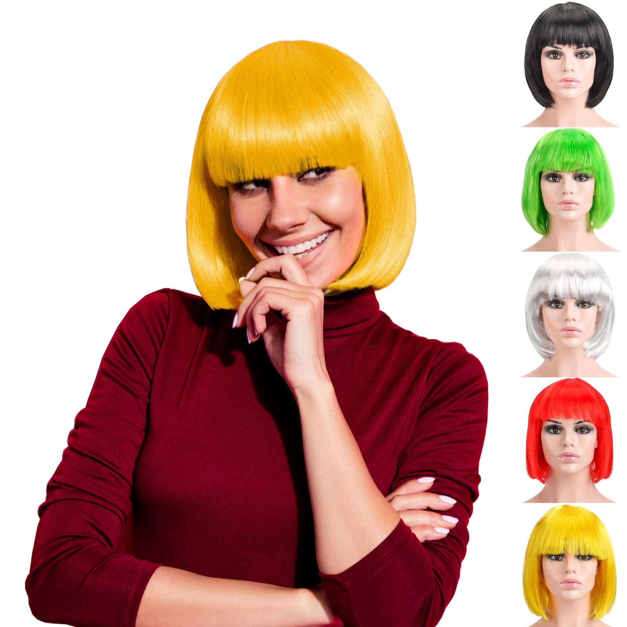 Gustave Short Straight Bob Wig with Bangs, 12 Inch Costume Cosplay Wigs ...