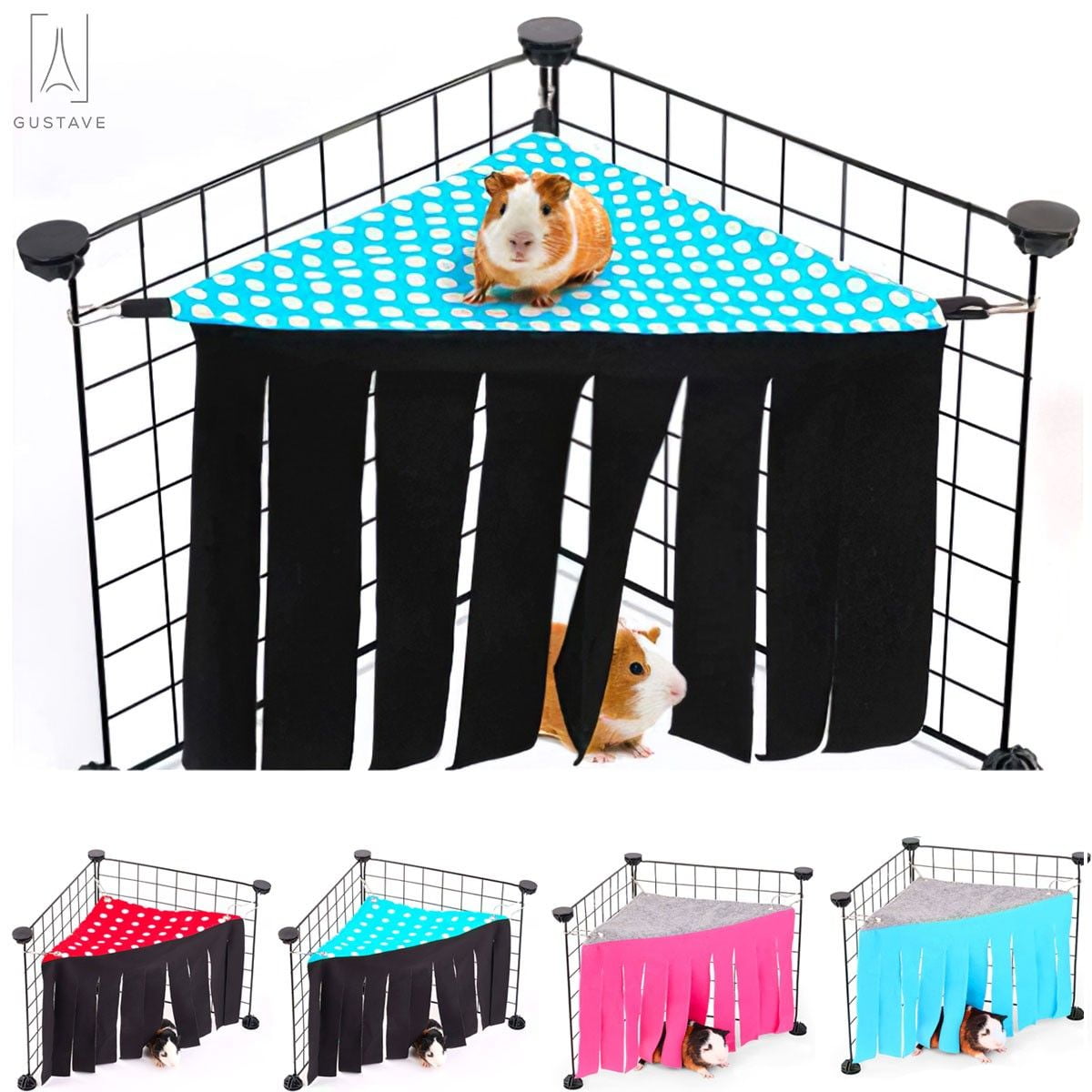 Gustave Small Animal Corner Hideout Corner Cloth Tassels Pet Hideaway ...