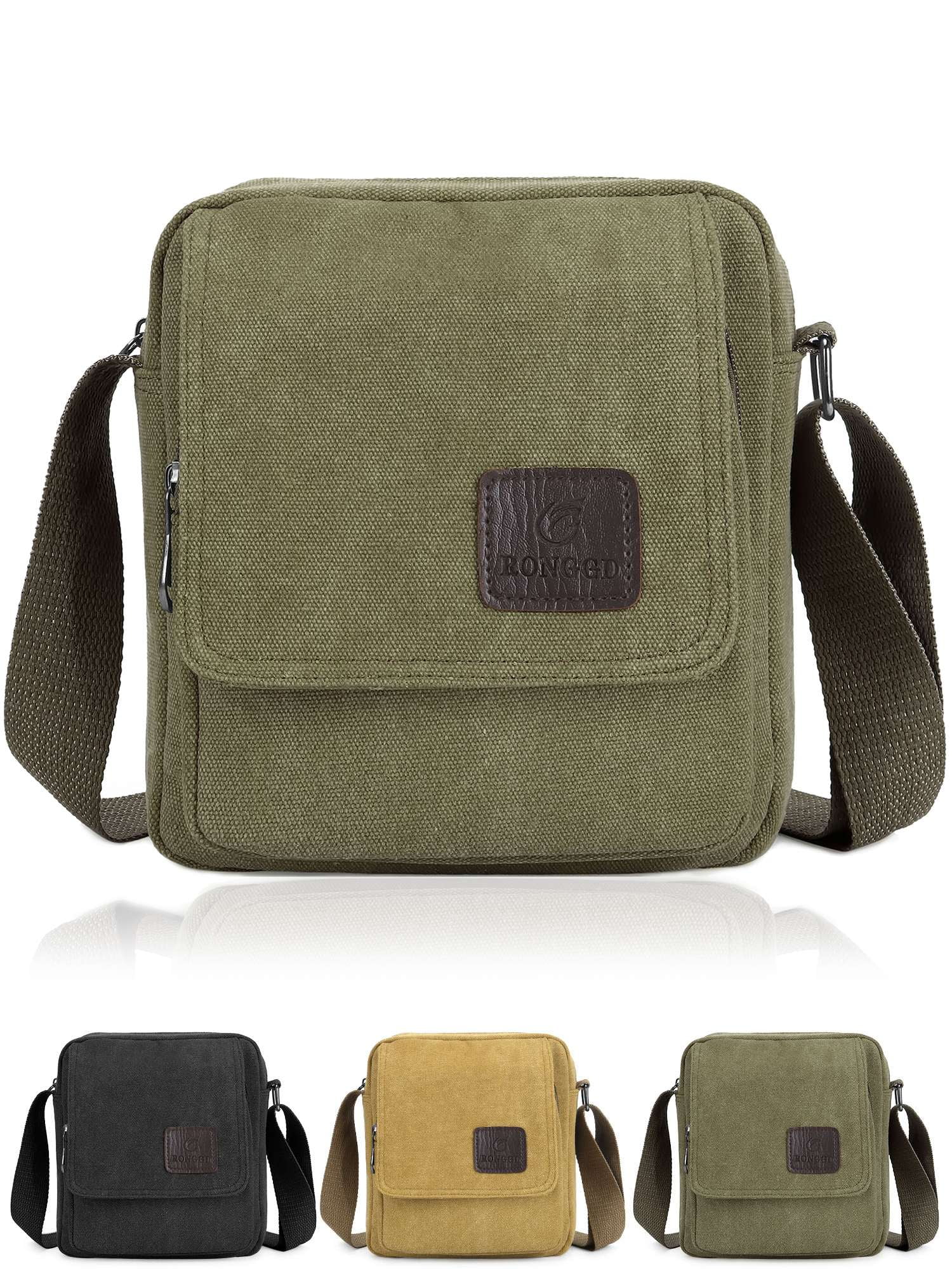 Gustave Small Canvas Crossbody Bag for Men Women Vintage Shoulder ...