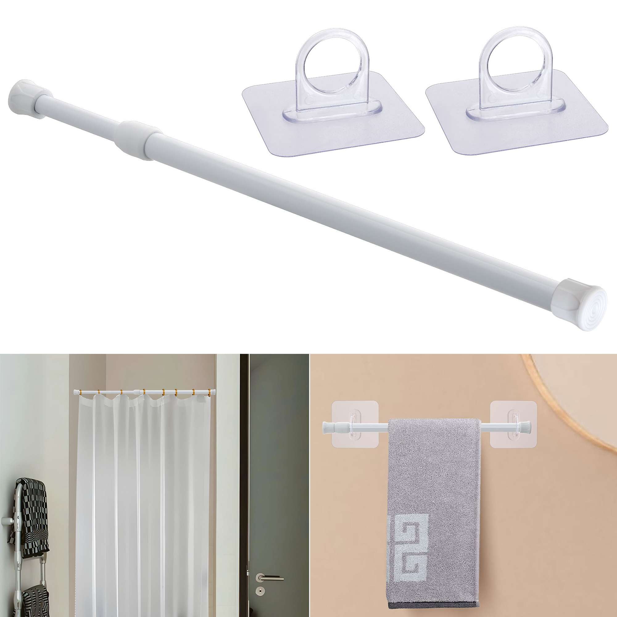 Gustave Small Tension Rods Adjustable 12 to 20 Inch No Drilling ...