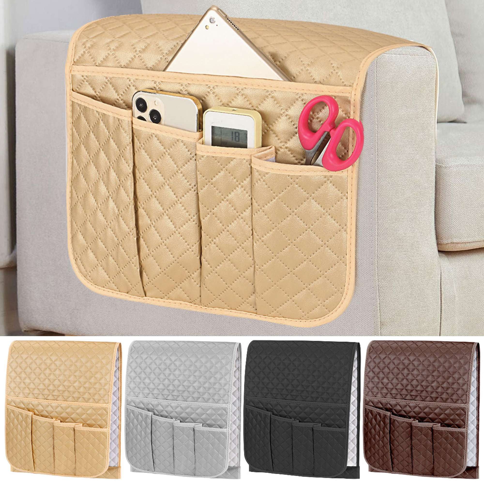 Gustave Sofa Armrest Organizer Couch Armchair Caddy Non-Slip PU Leather ...