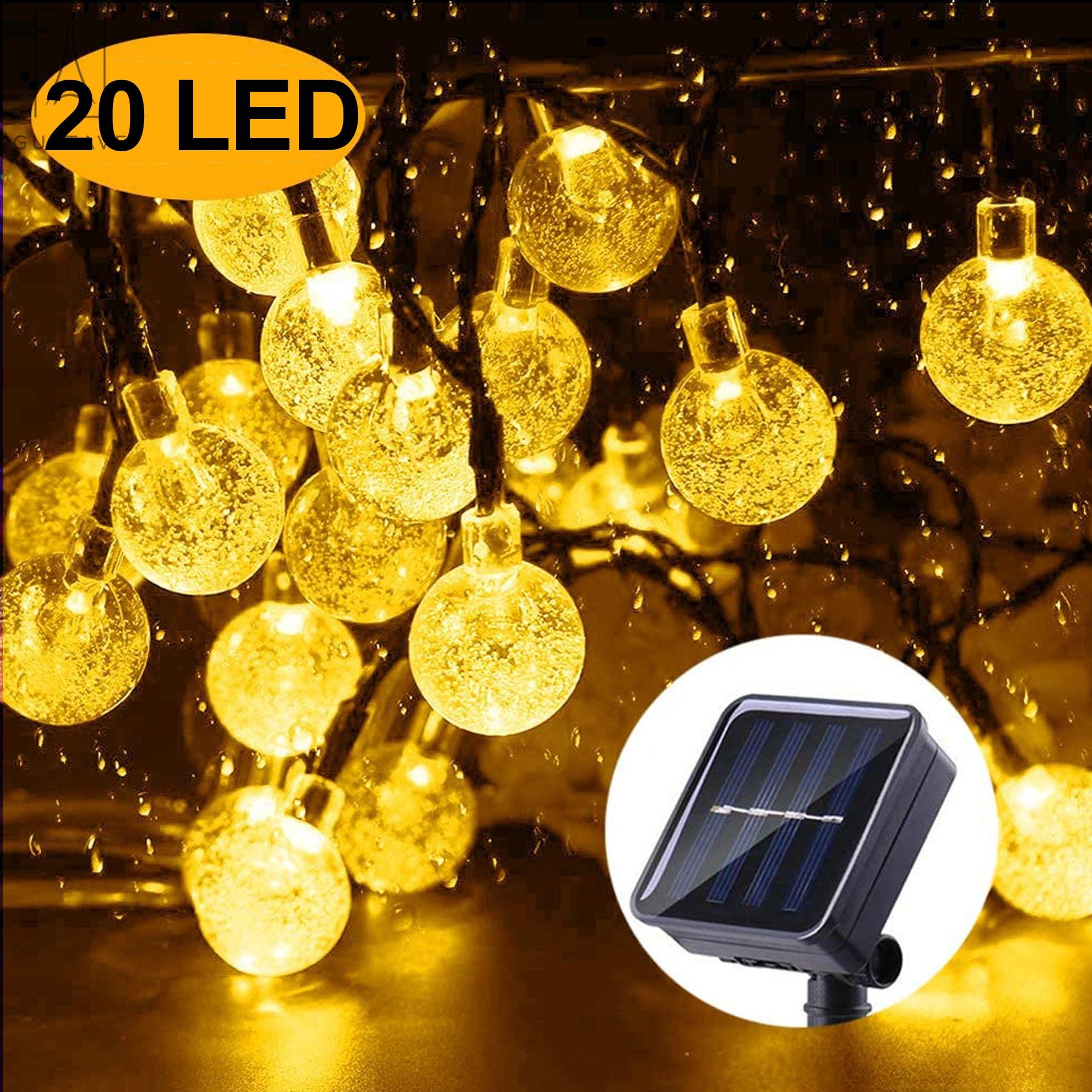 Gustave Solar String Lights Fairy Lights 21.4FT 30 LED Crystal Ball ...