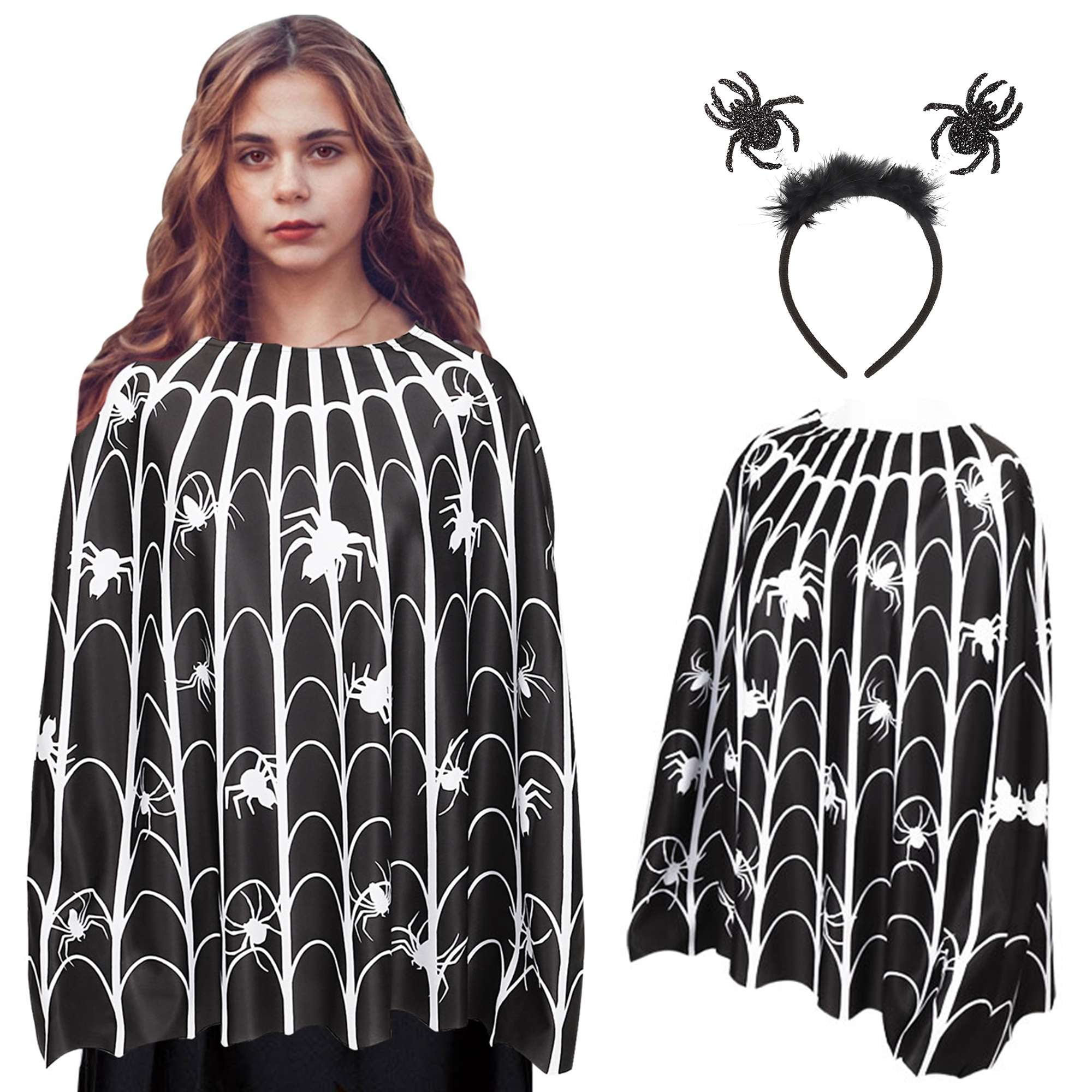 Gustave Spider Web Poncho & Headband Halloween Costumes Accessories ...