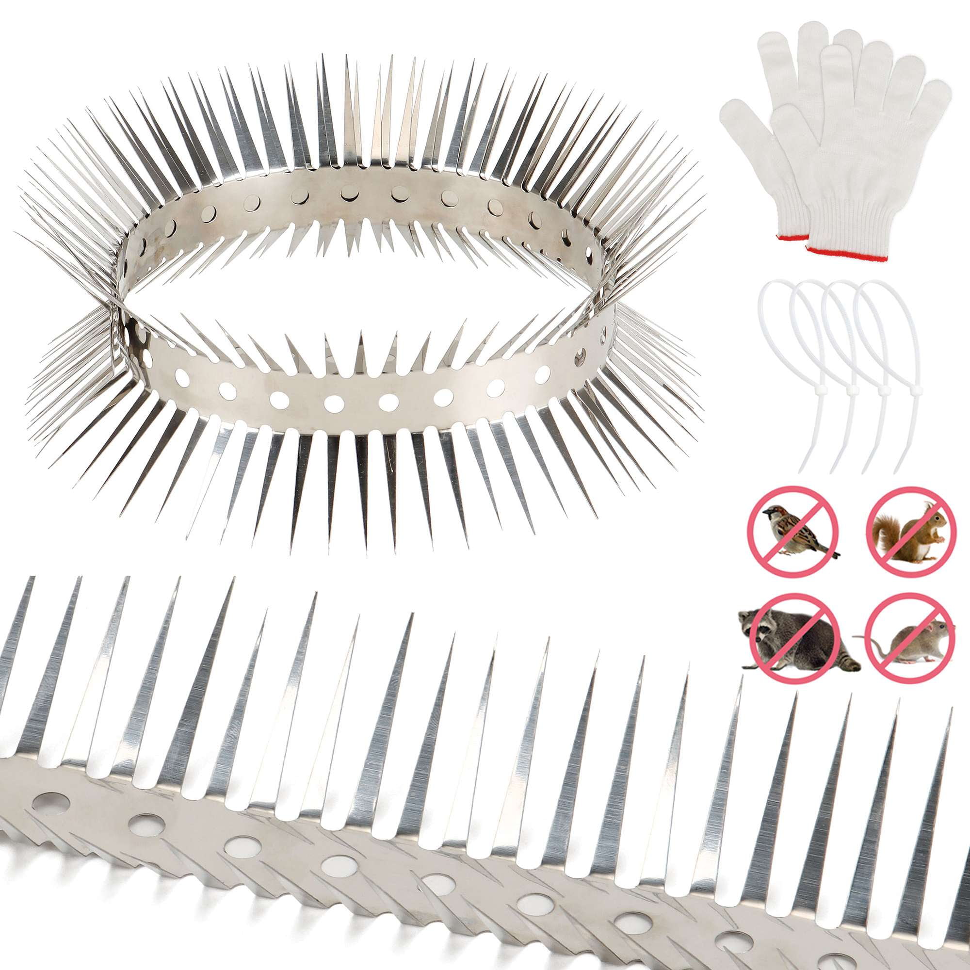 Gustave Stainless Steel Bird Spikes 40" Metal Pigeon Squirrel Spikes ...