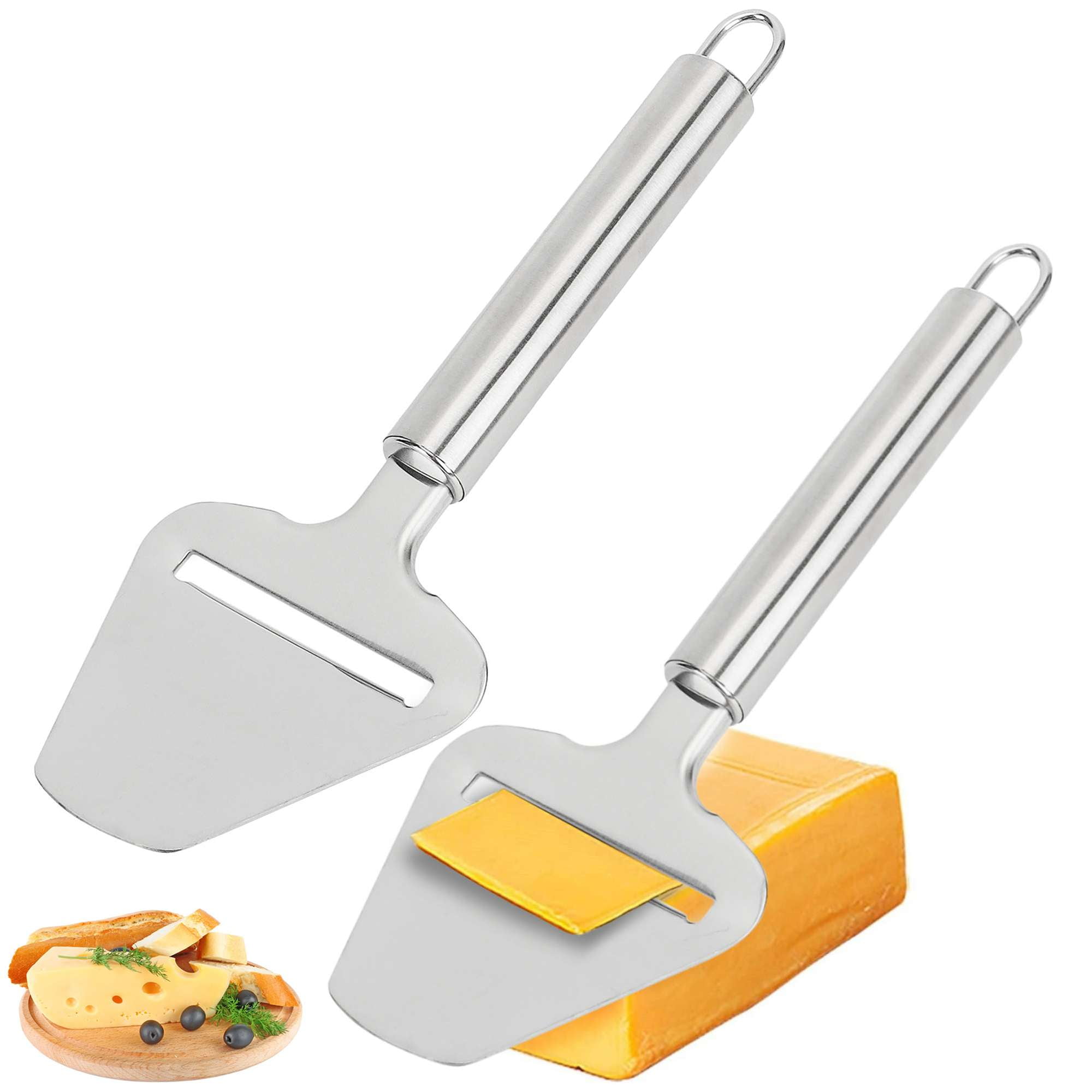 Gustave Stainless Steel Cheese Cutter Slicer 2 Pieces Heavy Duty Cheese ...