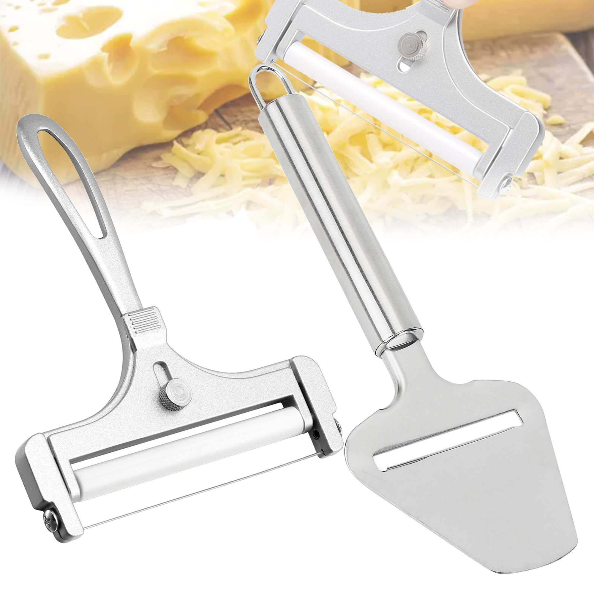 Gustave Stainless Steel Cheese Slicer 2 Pieces Adjustable Thickness ...