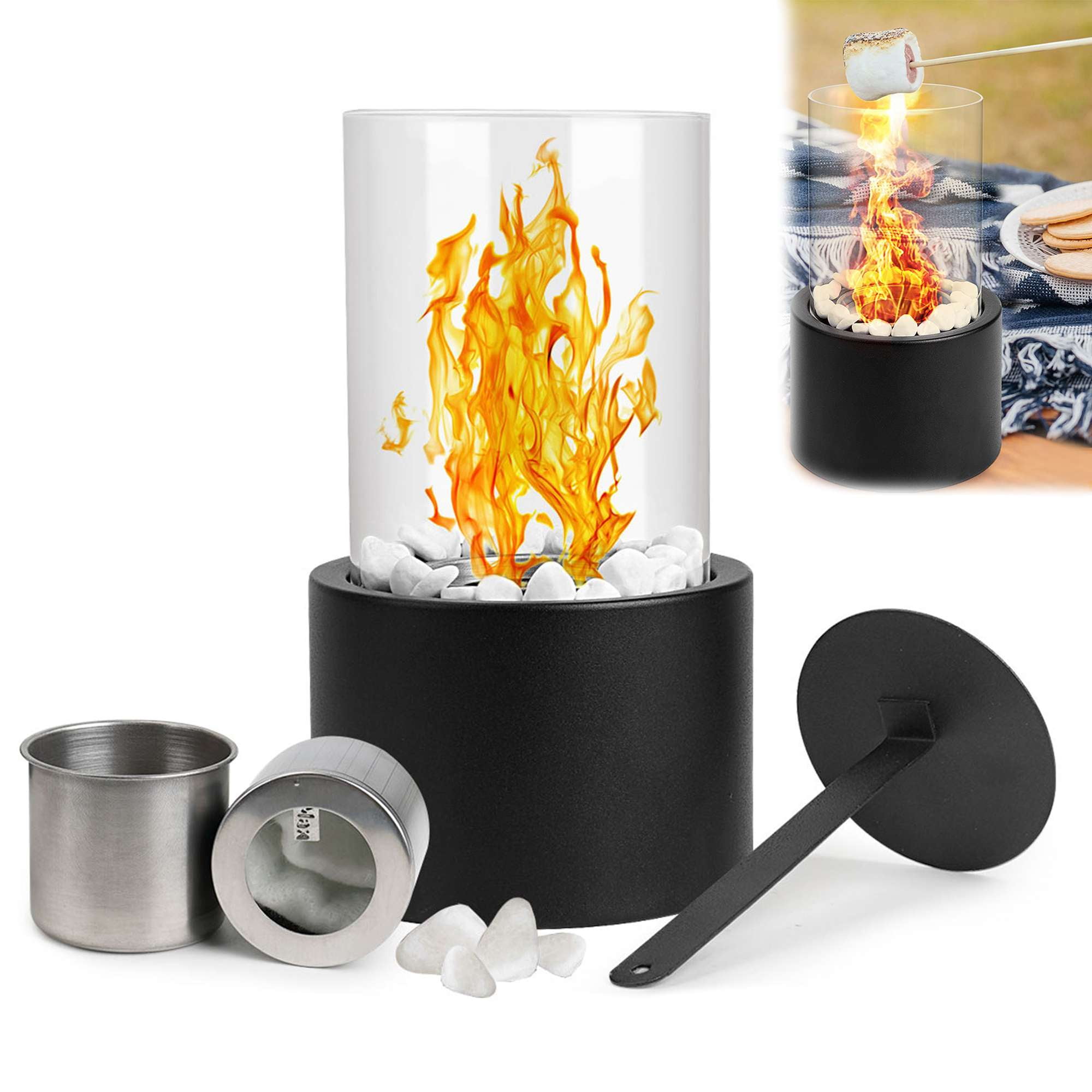Gustave Tabletop Fire Pit Bowl Mini Portable Table Top Fireplace for ...