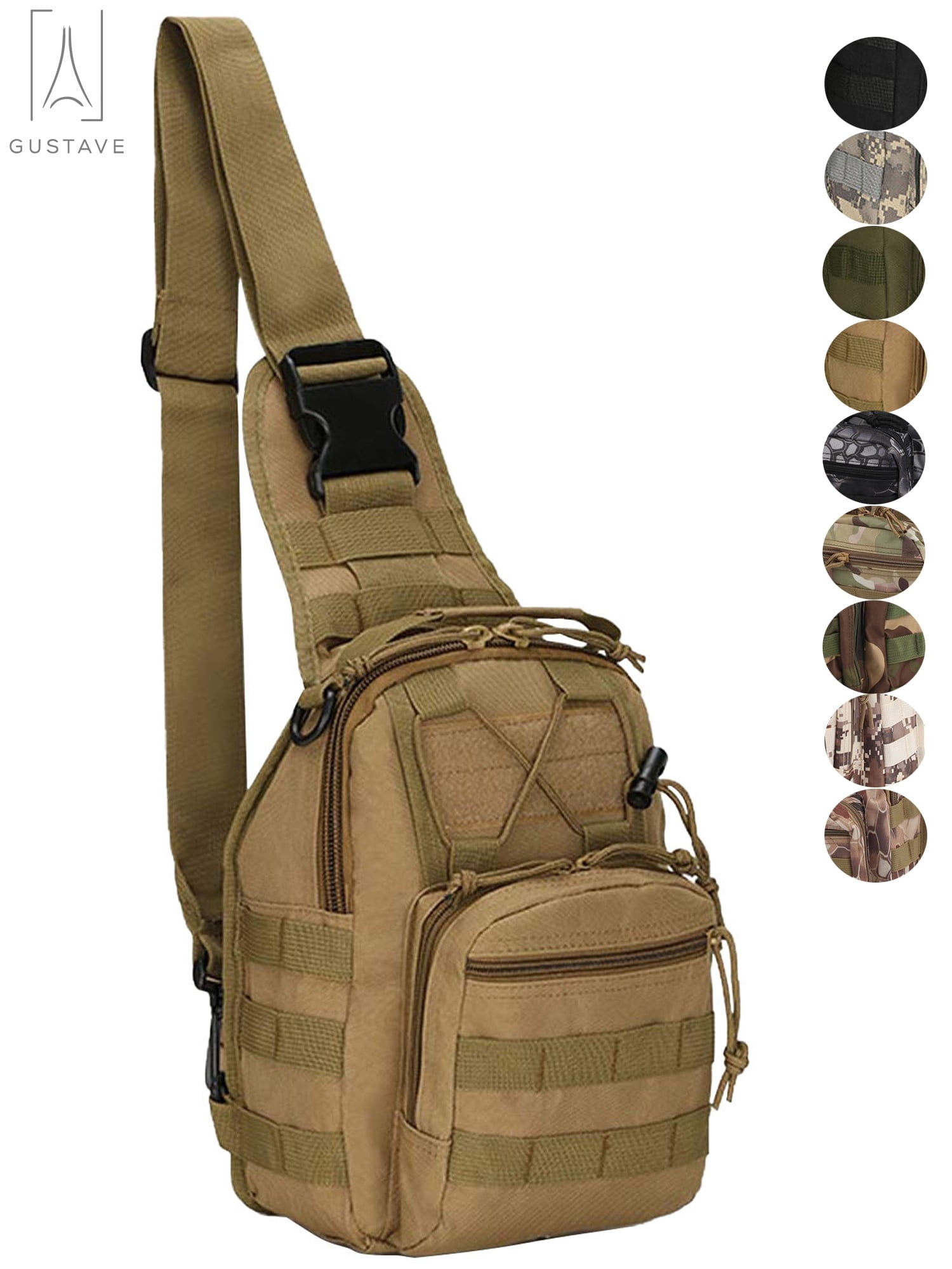 Gustave Travel Crossbody Sling Bag for Men Chest Pack Backpack Compact ...