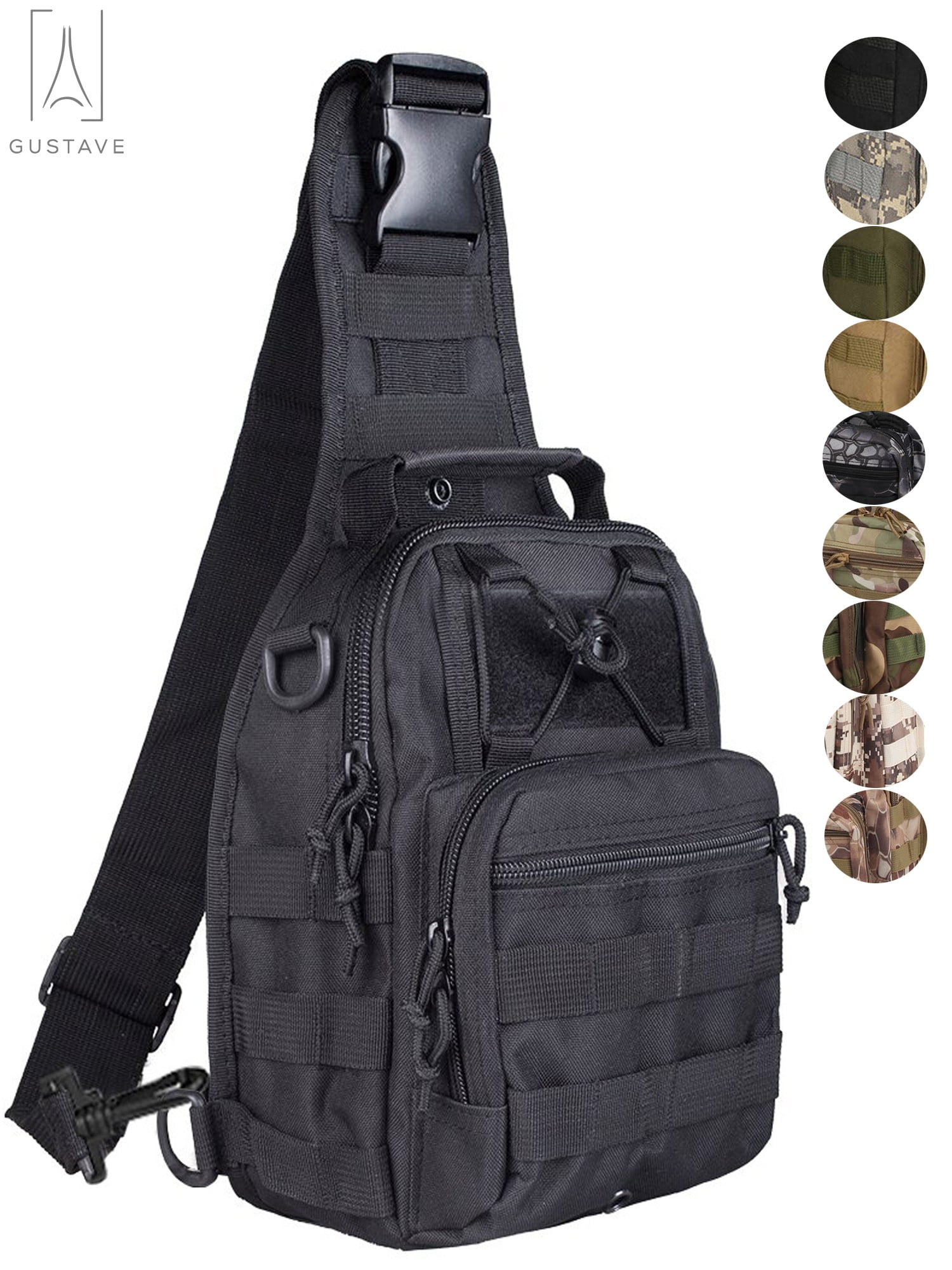 Gustave Travel Crossbody Sling Bag for Men Chest Pack Backpack Compact EDC Small Sling Shoulder ...