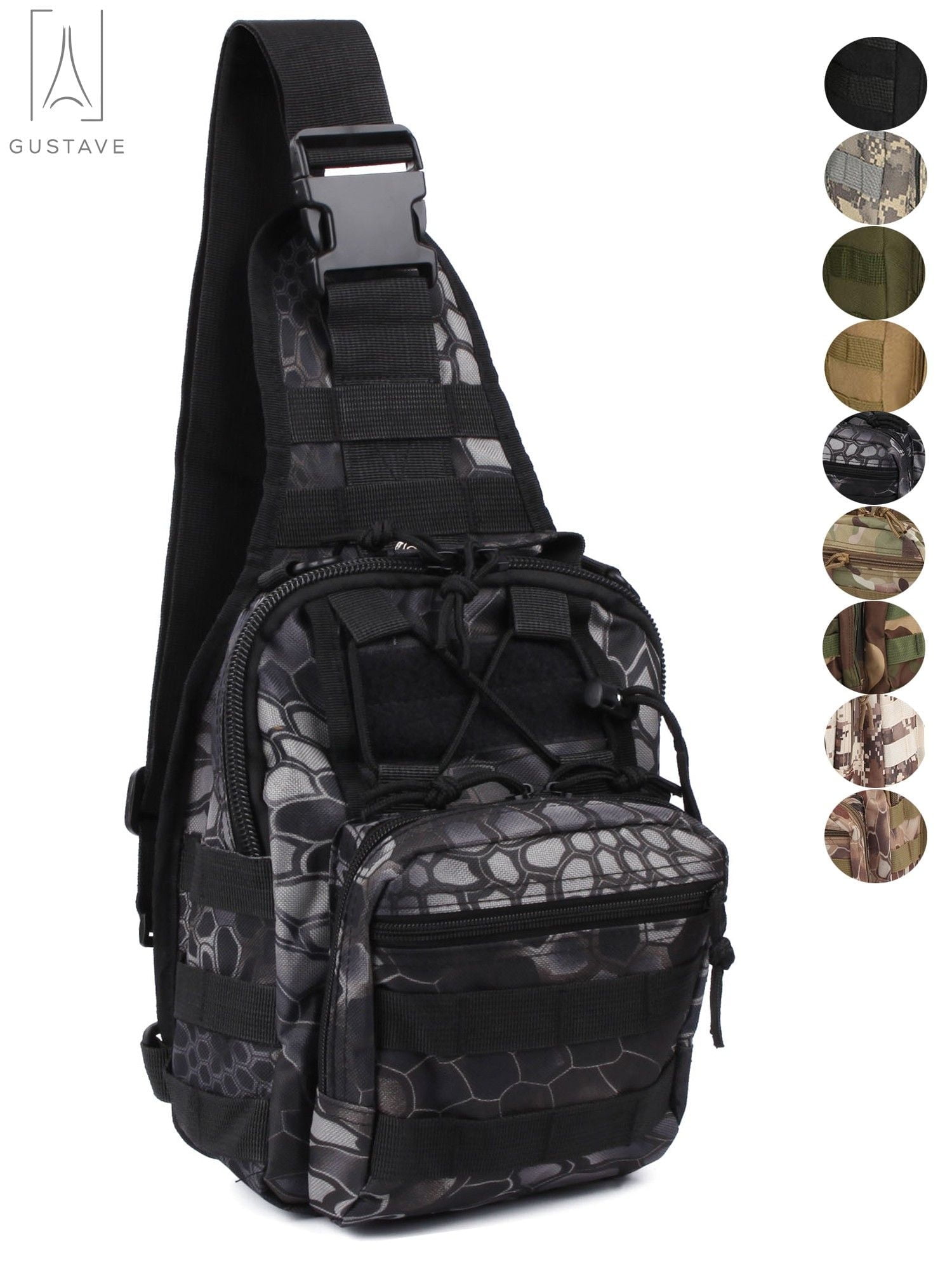 Gustave Multi-Pocket Travel Crossbody Sling Bag with Adjustable Strap ...