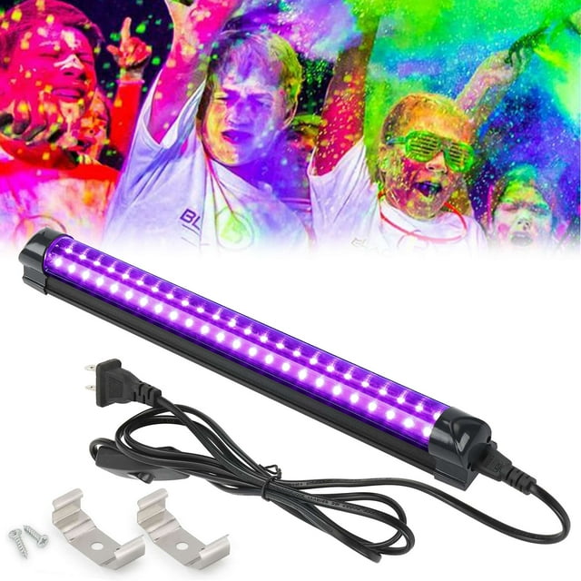 Gustave UV Black Light Bar, 48 LED 10W, Blacklight Strip with Plug ...