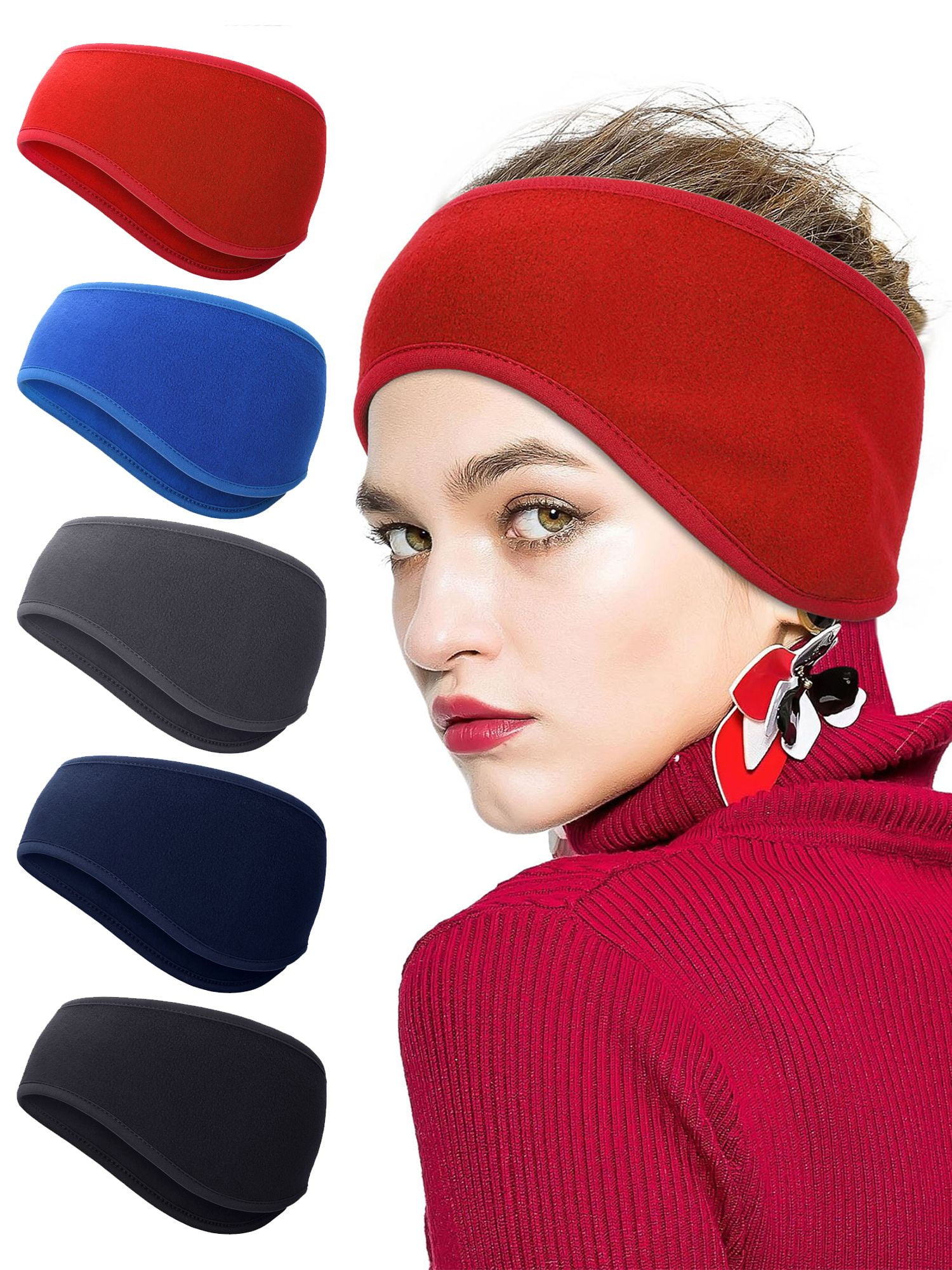 Gustave Winter Ear Warmers Headband for Women Men, Fleece Earmuff ...