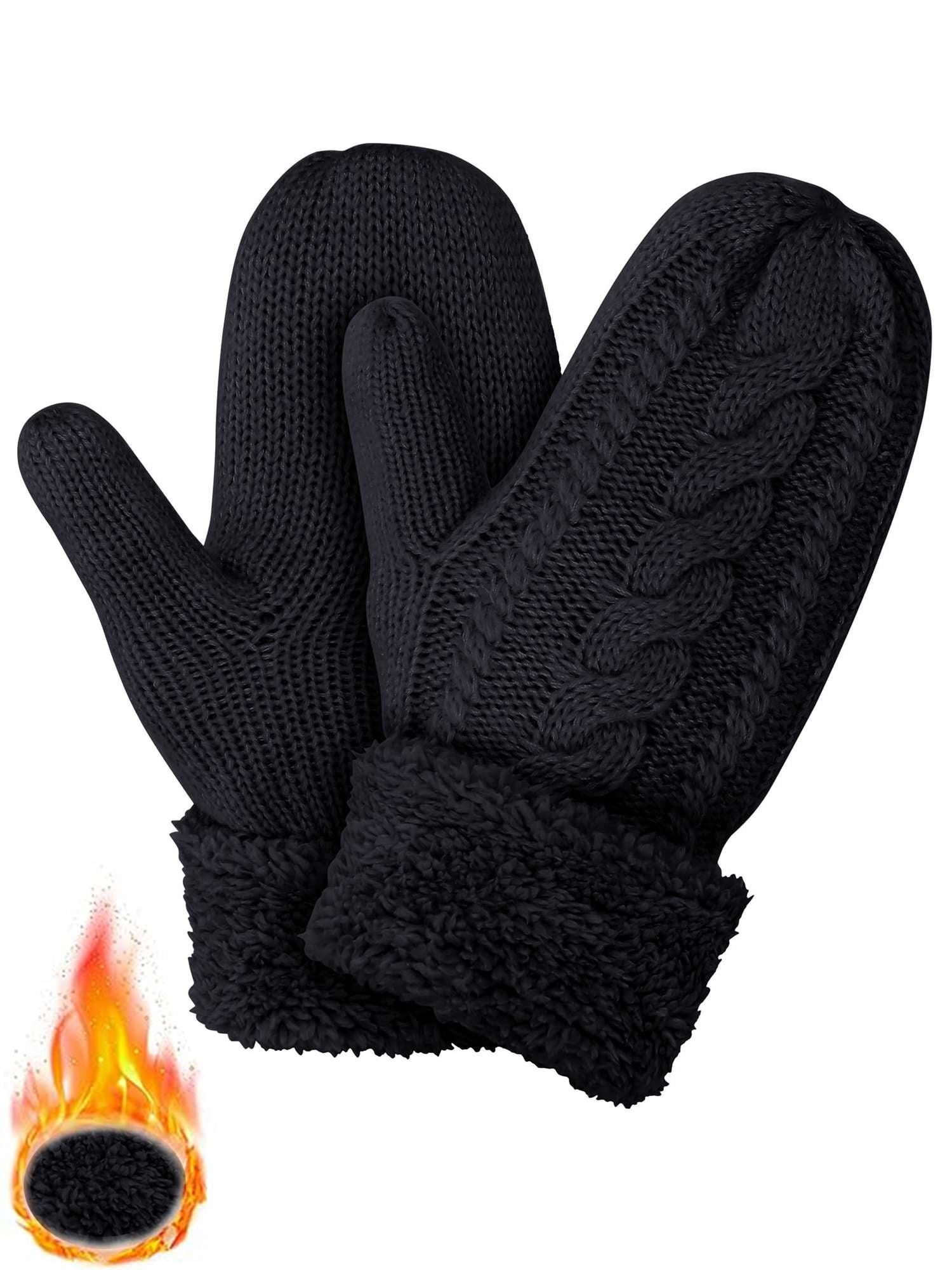 Gustave Winter Knitted Mittens Gloves for Women Ladies Soft Thick Warm ...