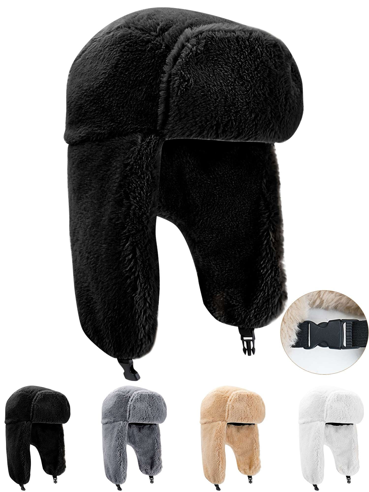 Gustave Winter Trapper Hat with Ear Flaps for Women Men Windproof Warm ...