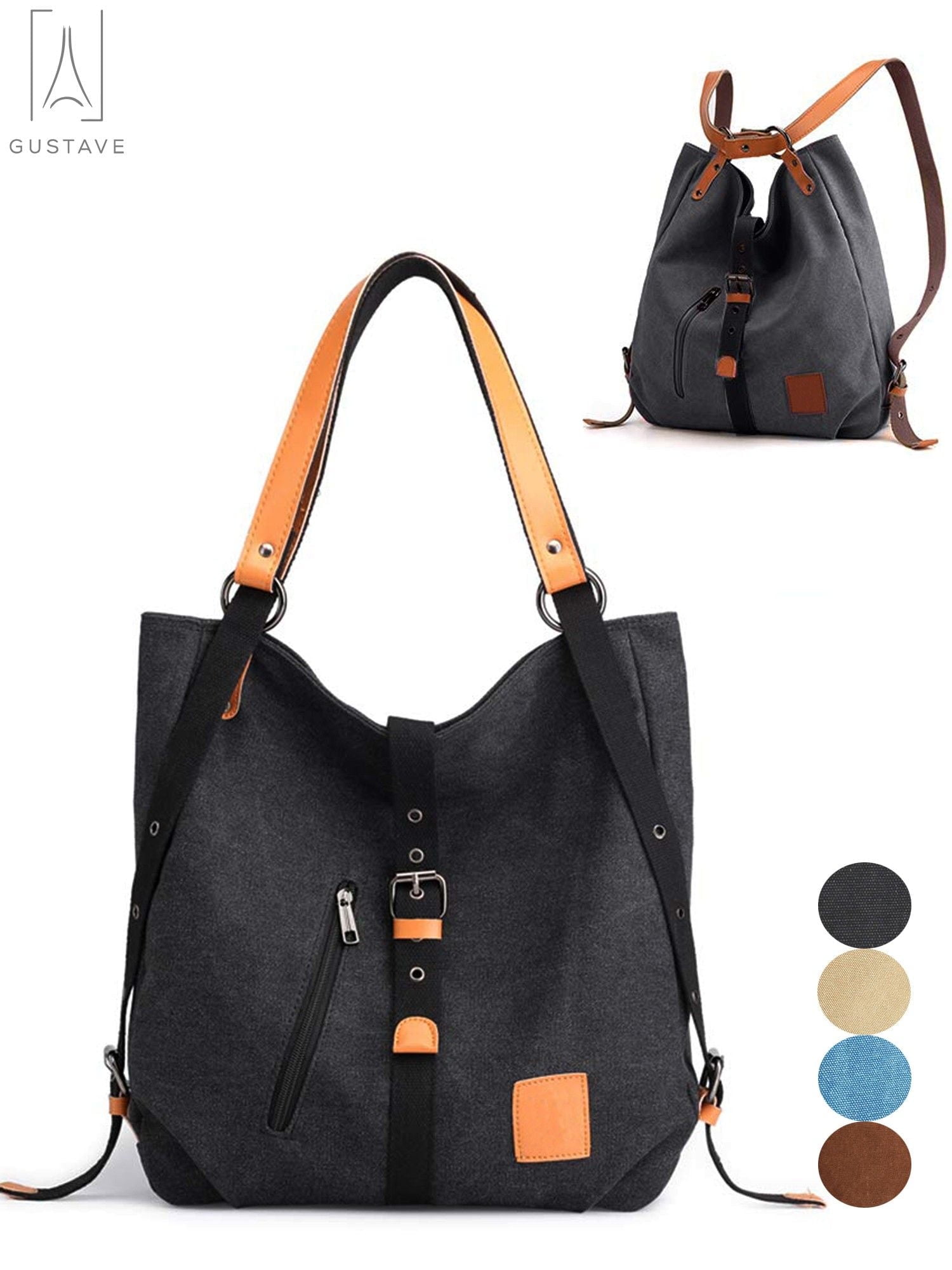 Gustave Women Canvas Tote Shoulder Bag Casual Vintage Crossbody Hobo ...