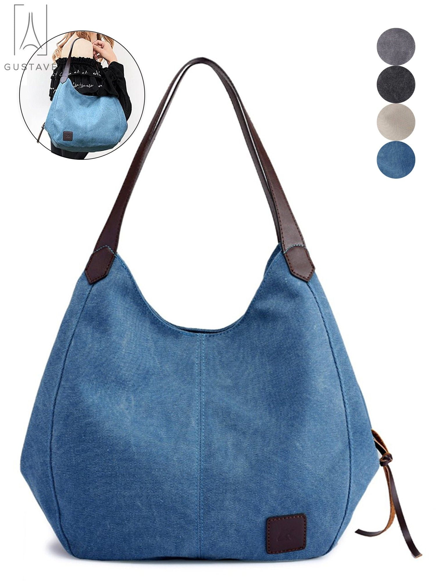 Gustave Women Fashion Multi-pocket Canvas Shoulder Bag Casual Hobo ... Gustave Women Fashion Multi-pocket Canvas Shoulder Bag Casual Hobo ...