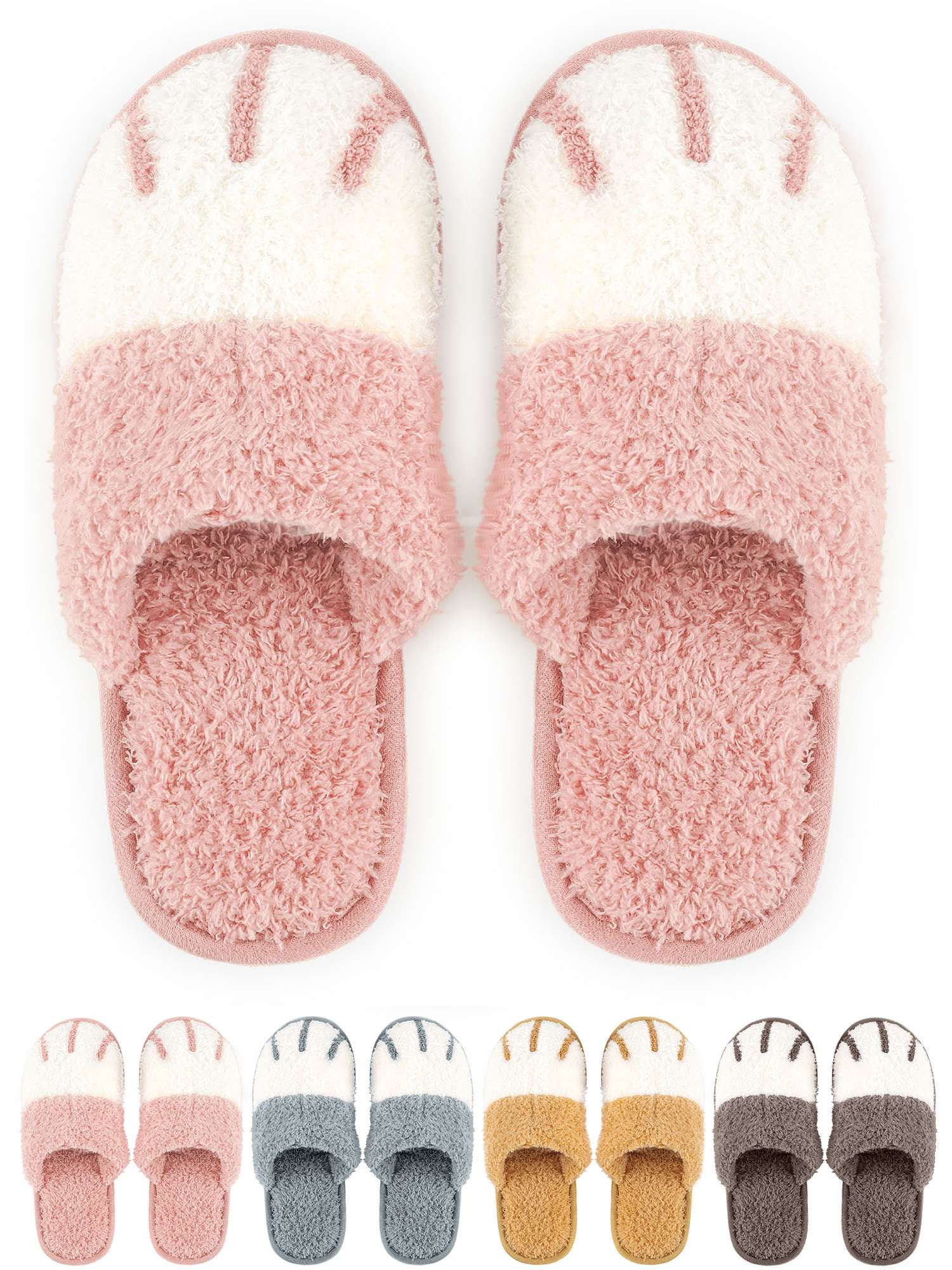 Gustave Women Fluffy Fuzzy Slippers Warm Cute Animal House Slippers ...