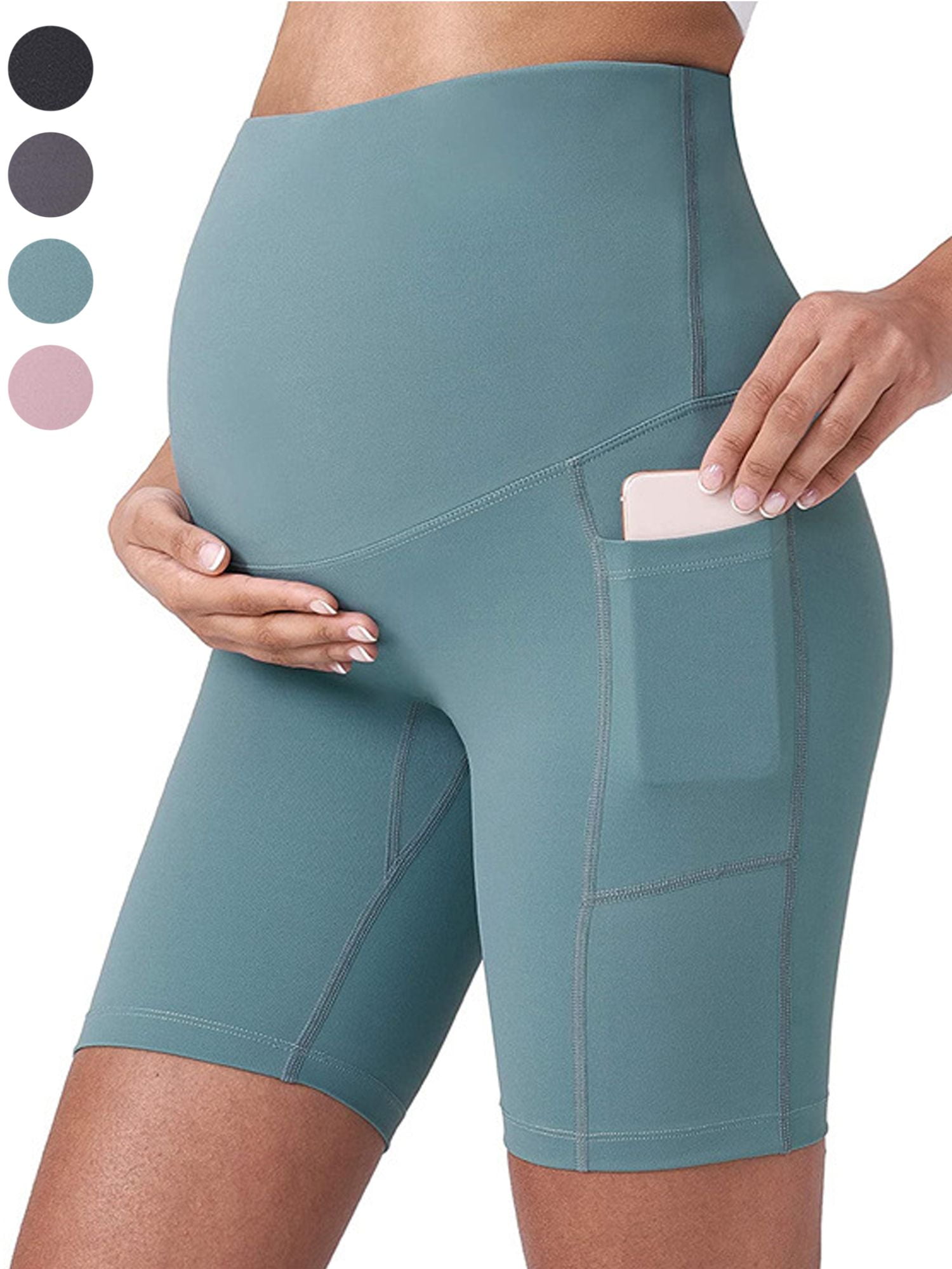 Gustave Women Maternity Yoga Shorts Over the Belly Workout Running ...