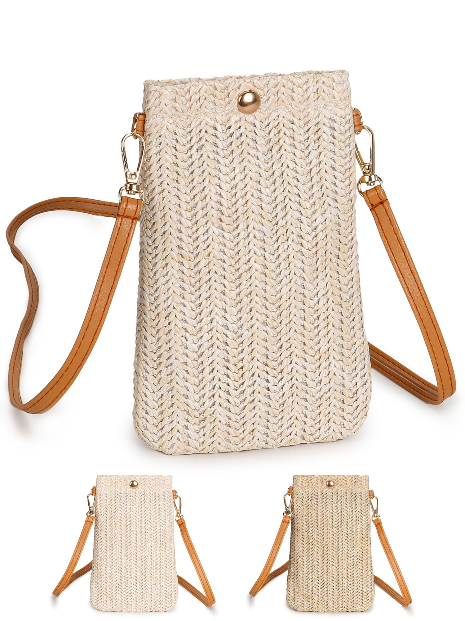 Gustave Women Straw Crossbody Shoulder Bag Small Cell Phone Purse ...