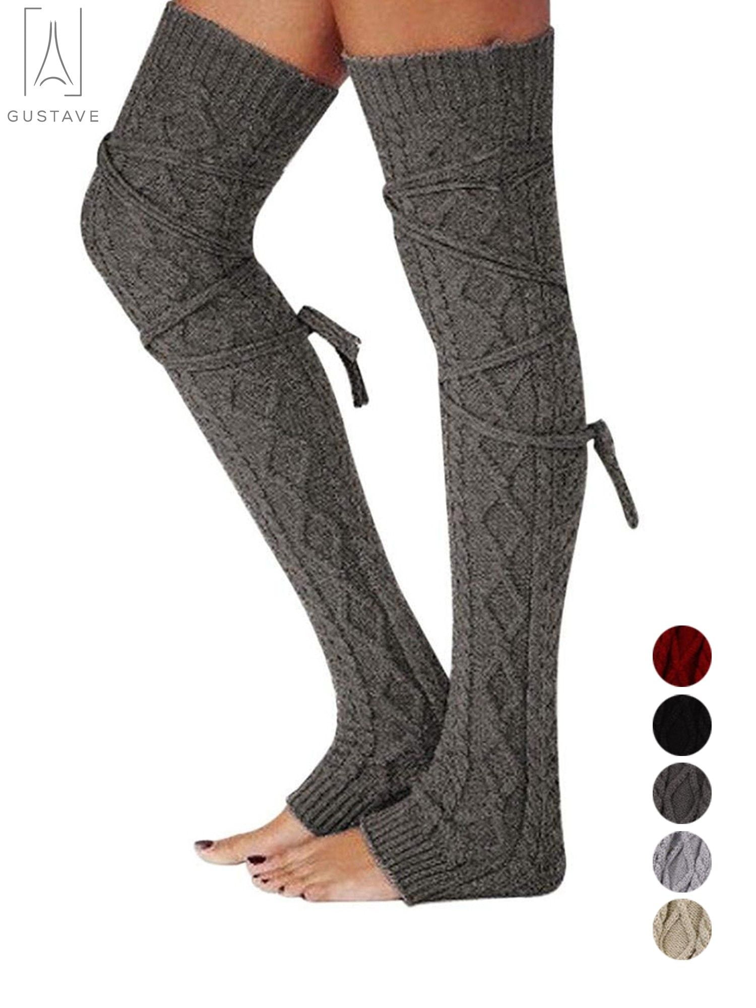 Gustave Women Thigh High Socks Extra Long Over the Knee Cotton Knit ...