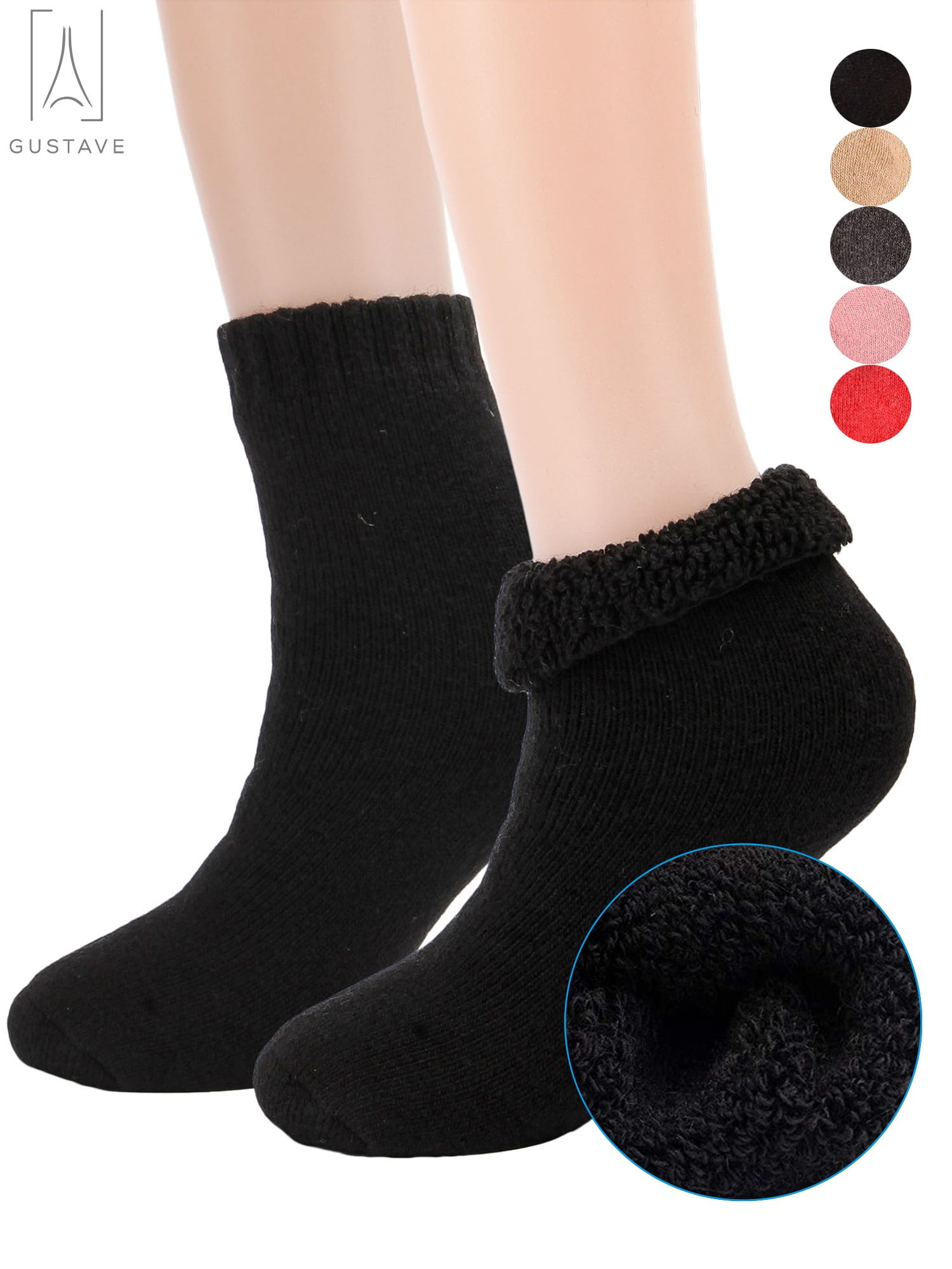 Gustave Womens Winter Cotton Socks, Warm, Cozy, Casual Thermal Sock ...