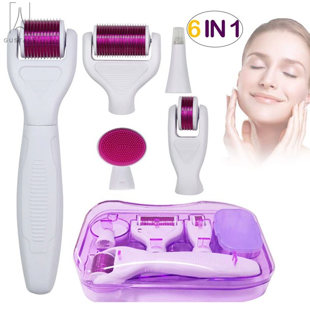 GustaveDesign 6 in 1 Derma Microneedle Roller Kit for Face and Body, 0 ...