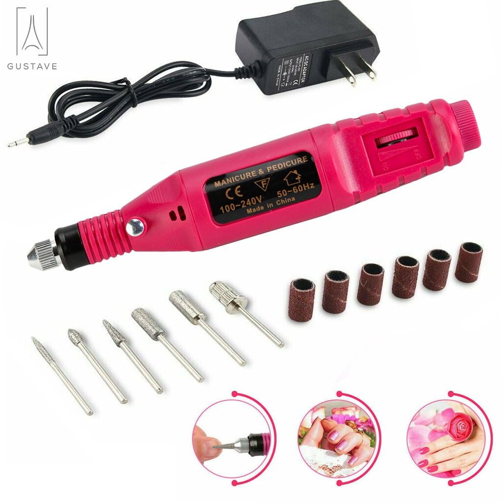 GustaveDesign Electric Nail File Drill Kit, Portable Acrylic Nail Salon ...