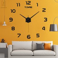 3D DIY Wall Clock, Boriyuan Frameless Numerals Clock Mirror Wall Clock ...