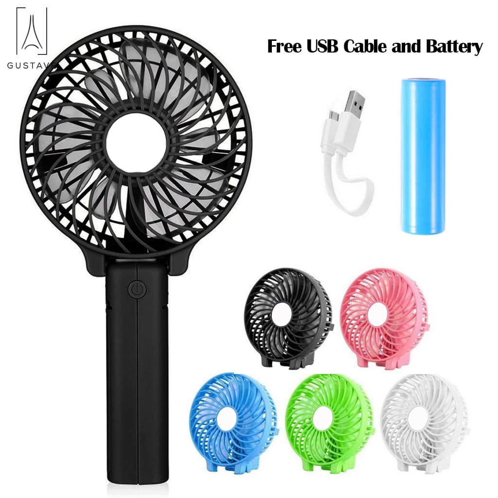 GustaveDesign Portable Handheld Mini Fan USB 1200mAh Battery Electric ...