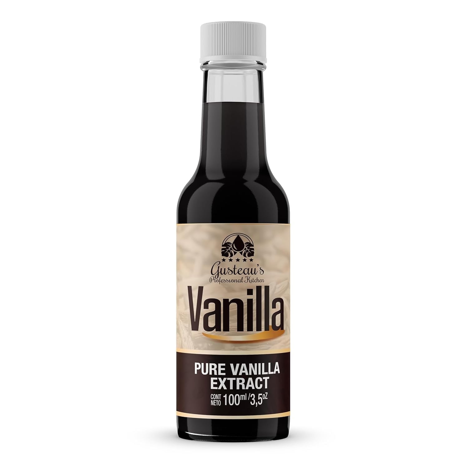 Gusteau's - Pure Vanilla Extract, 3.5 fl oz (100 ml), Kosher, Vegan, Gluten Free, Sugar Free ...