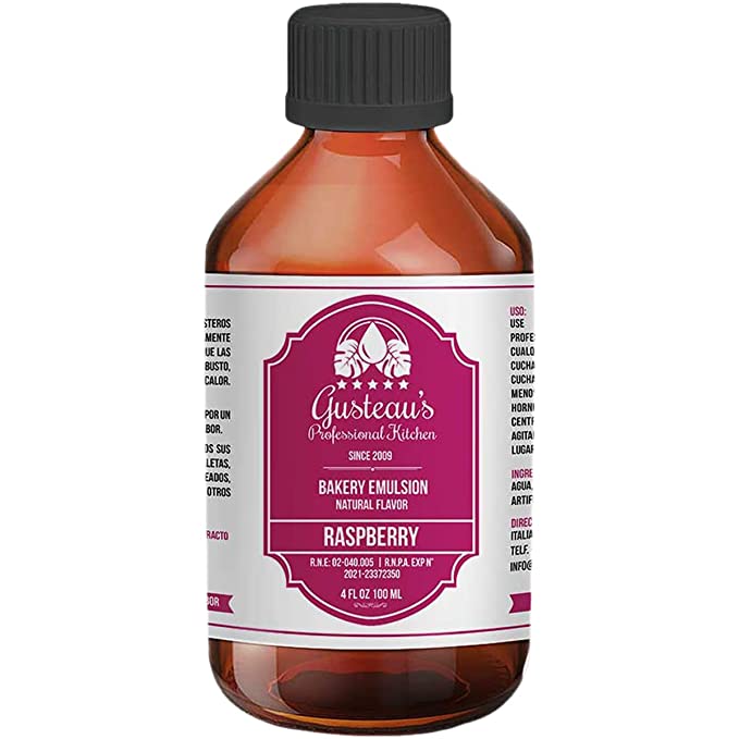 Gusteau's - Raspberry Flavor Bakery Emulsion, 4 fl oz (100ml) Alcohol ...