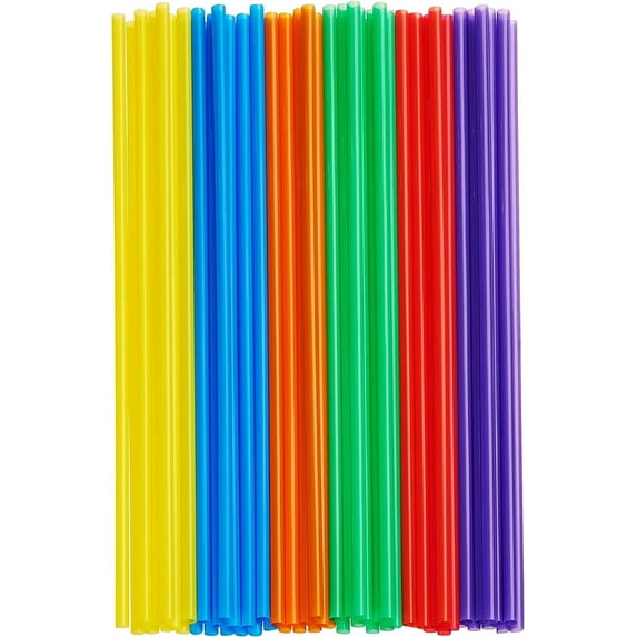 Long Comfy Package 10” Large Assorted Disposable Plastic Drinking ...