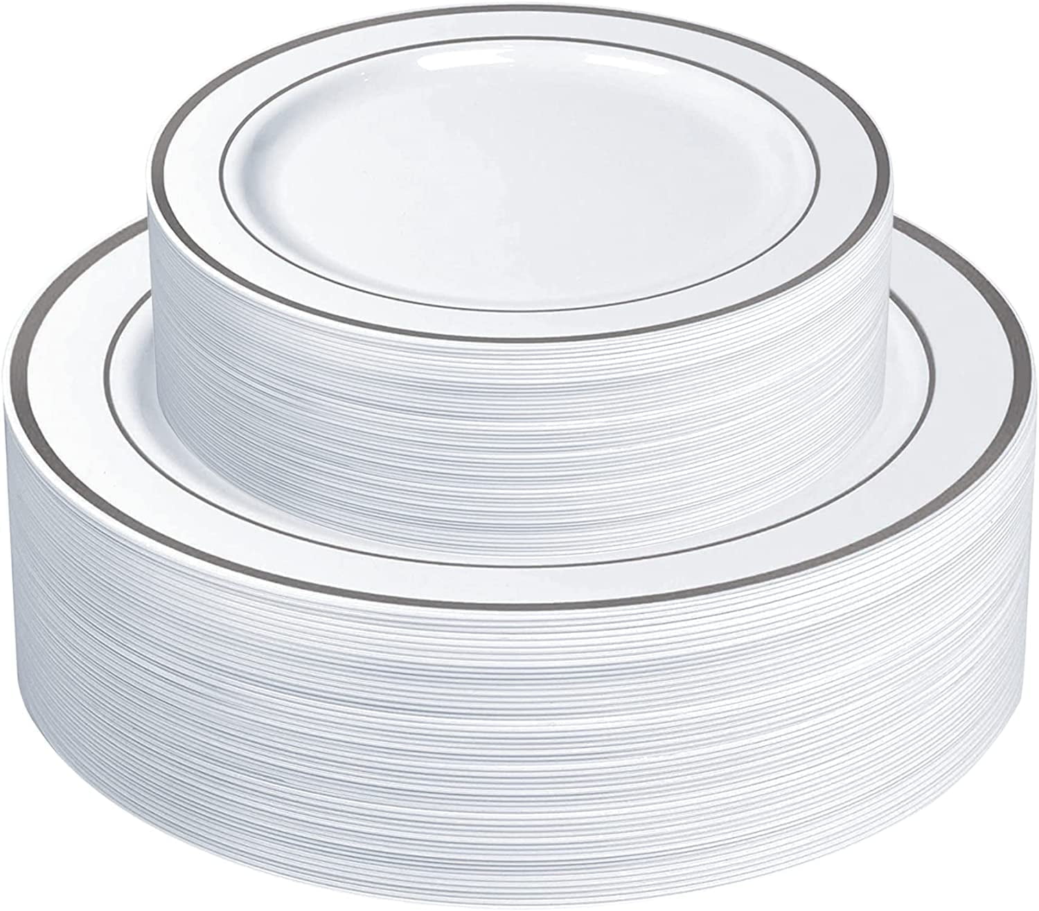 Comfy Package Elegant Disposable Plastic Plates Set, Dinner & Salad ...