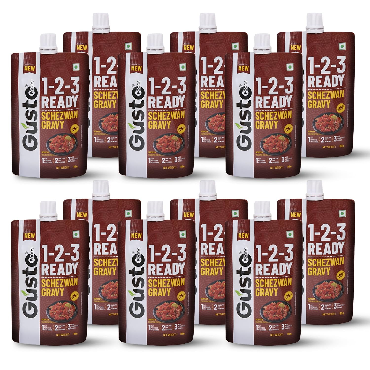 Gusto Foods Ready to Cook Schezwan Gravy - 960gm Pouch (Pack of 12 ...