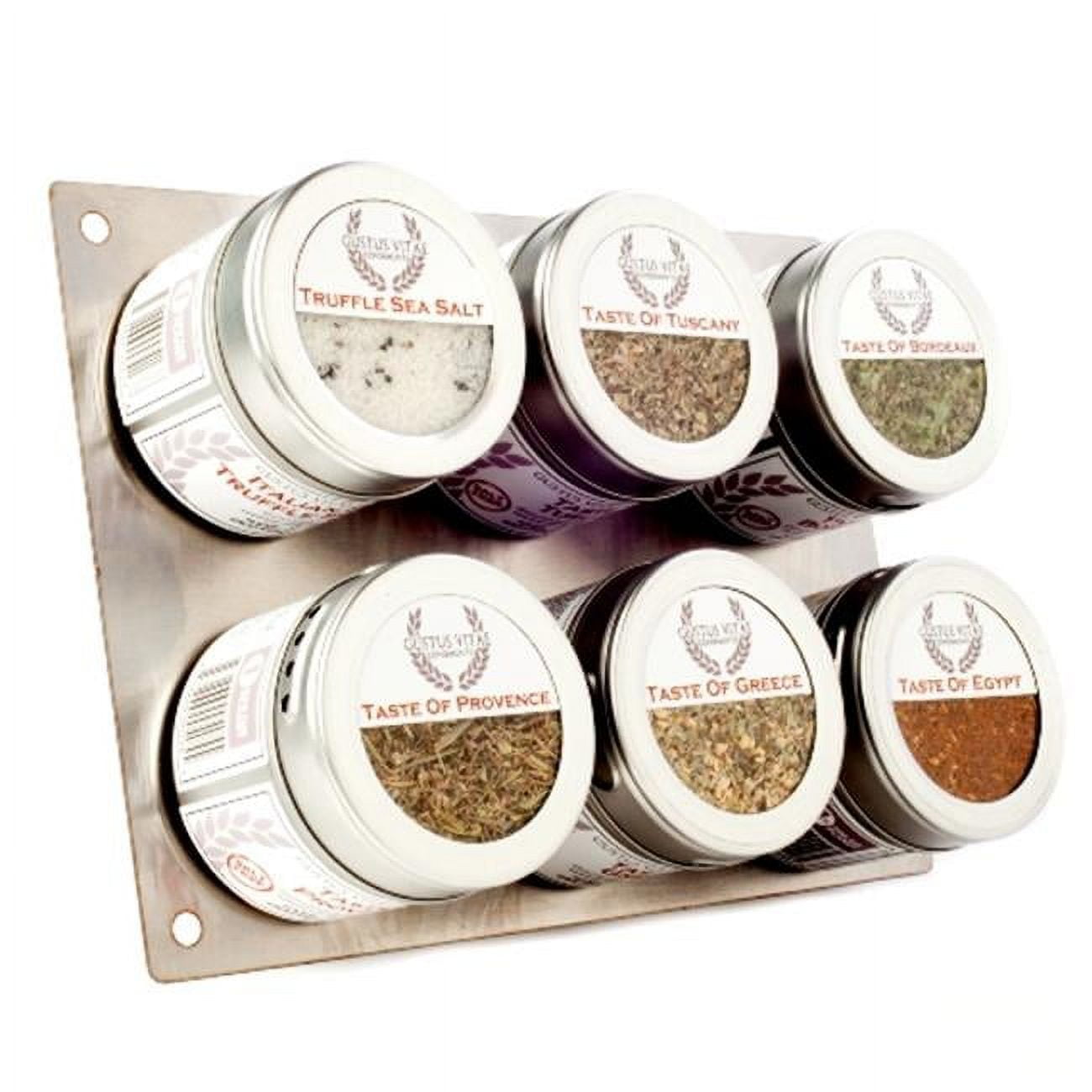 Gustus Vitae Luxury Gourmet Seasoning & Salt Collection - 6 Magnetic ...
