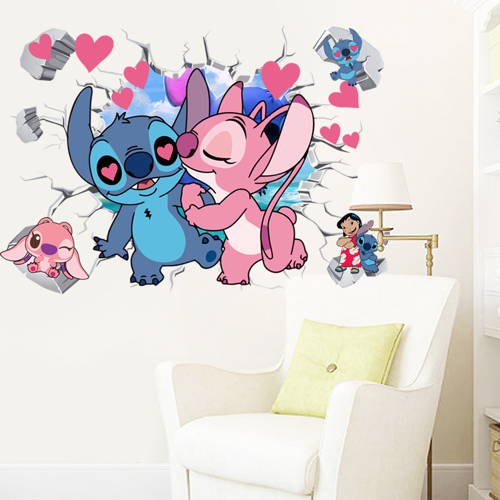 Lilo and Stitch Stars Wiggle Cartoon Customized Wall Decal - Custom ...