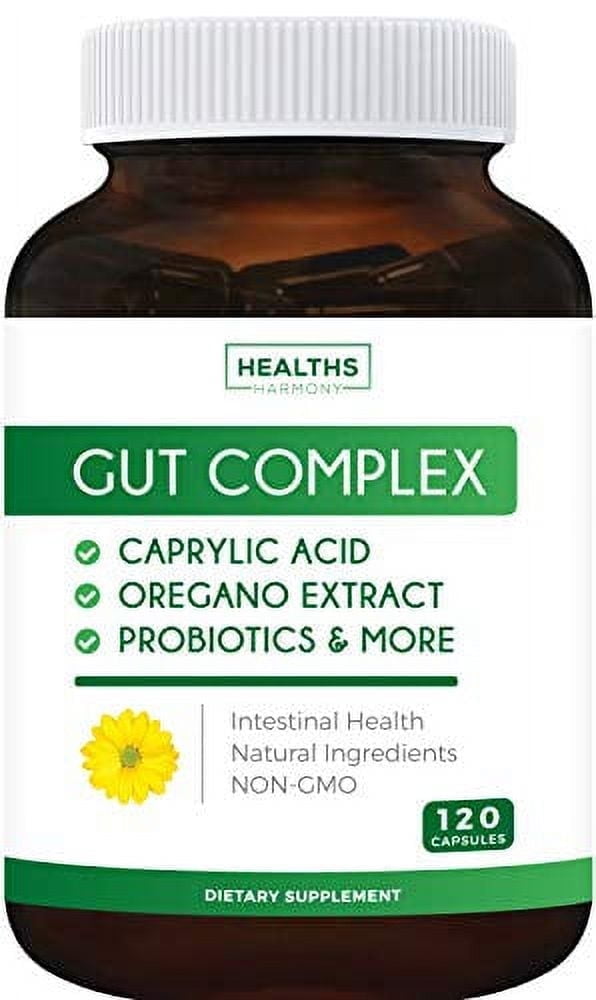 Gut Complex - Caprylic Acid, Oregano Oil & Probiotics (Non-GMO ...