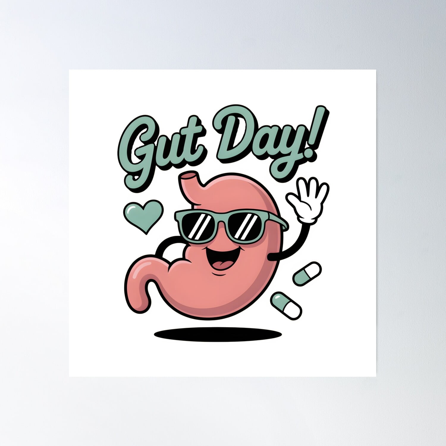 Gut Day Funny Gi Doctor & Medical Humor Design Poster Wall Art, Modern ...